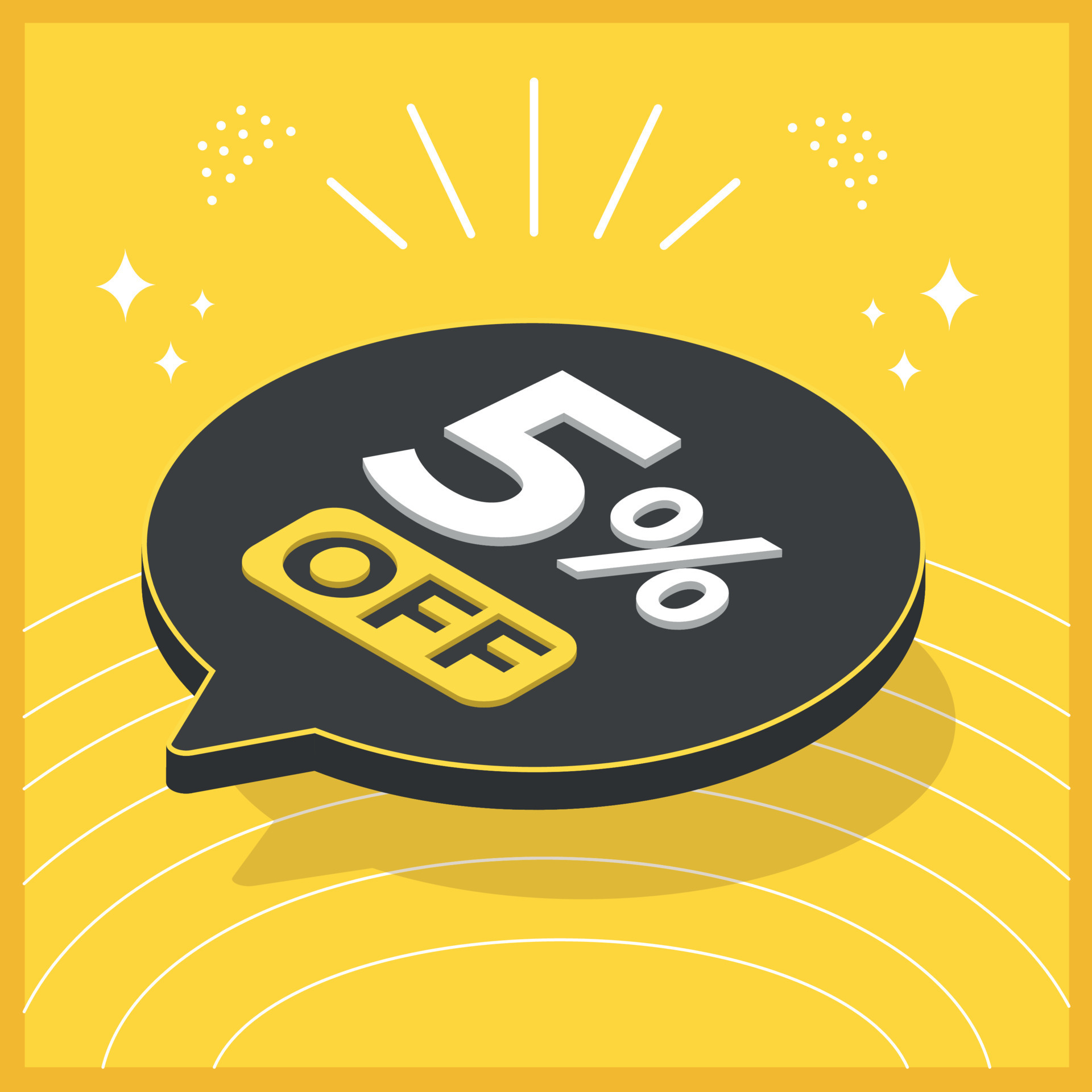 5 Percent Off 3D Floating Balloon With Promotion For Sales On Yellow 5-percent-off-3d-floating-balloon-with-promotion-for-sales-on-yellow