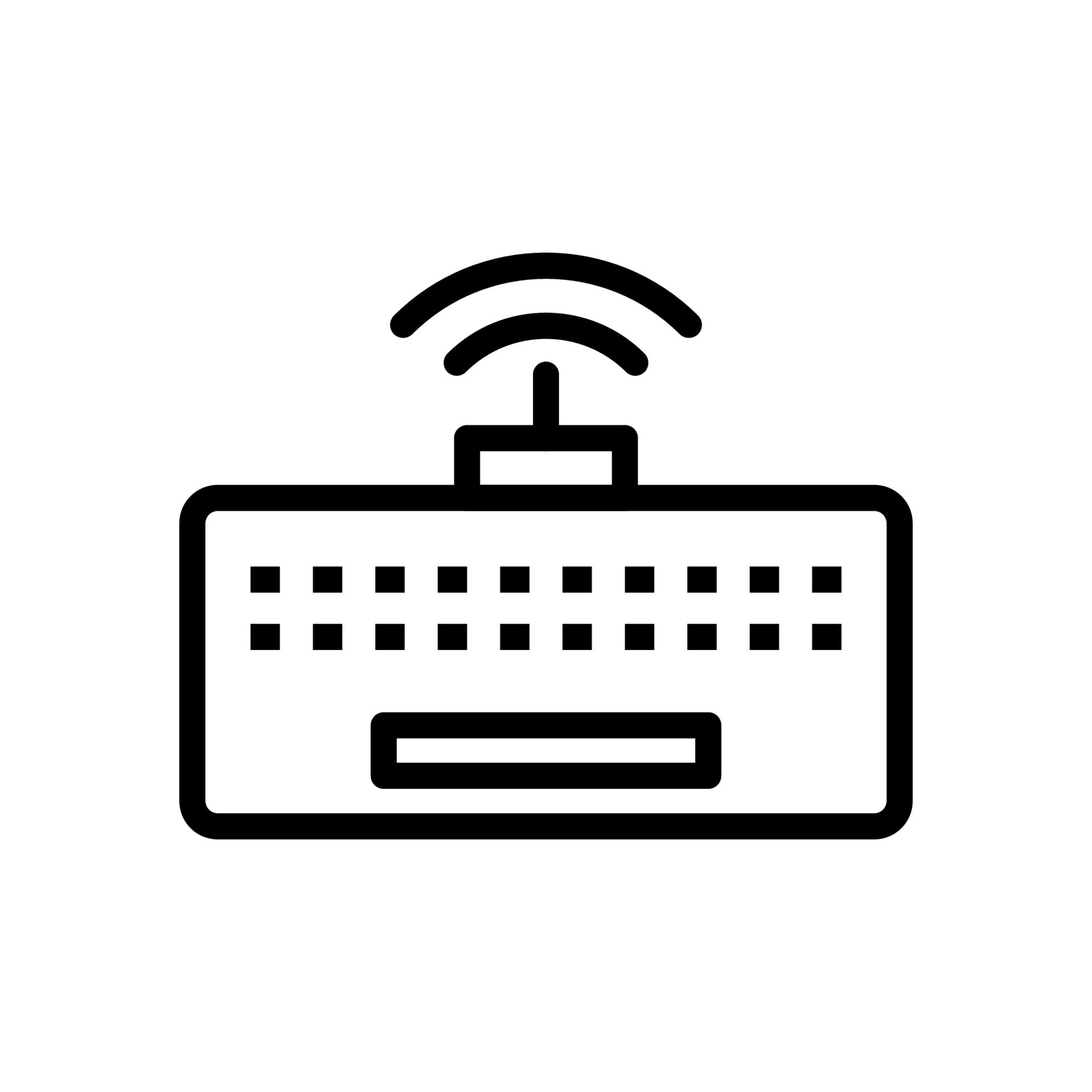 Wireless Keyboard Icon Line Isolated On White Background Black Flat Thin Icon On Modern Outline
