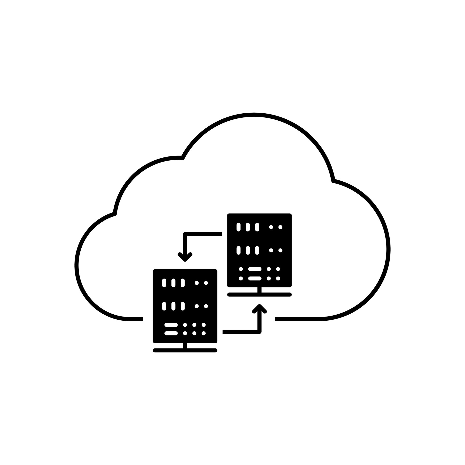 Data exchange icon vector. Cloud server illustration sign. data store ... Data exchange icon vector. Cloud server illustration sign. data store ...