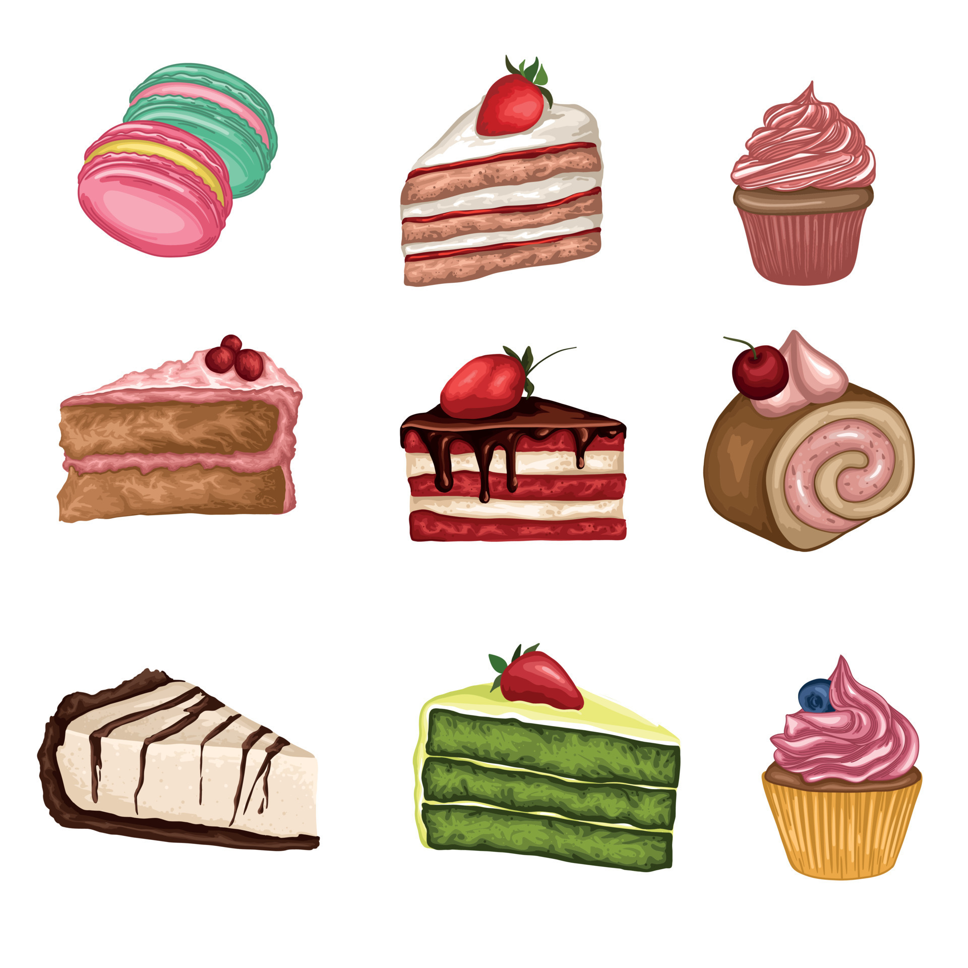Cakes Clipart Dessert Logo Birthday Card 19552568 Vector Art at Vecteezy