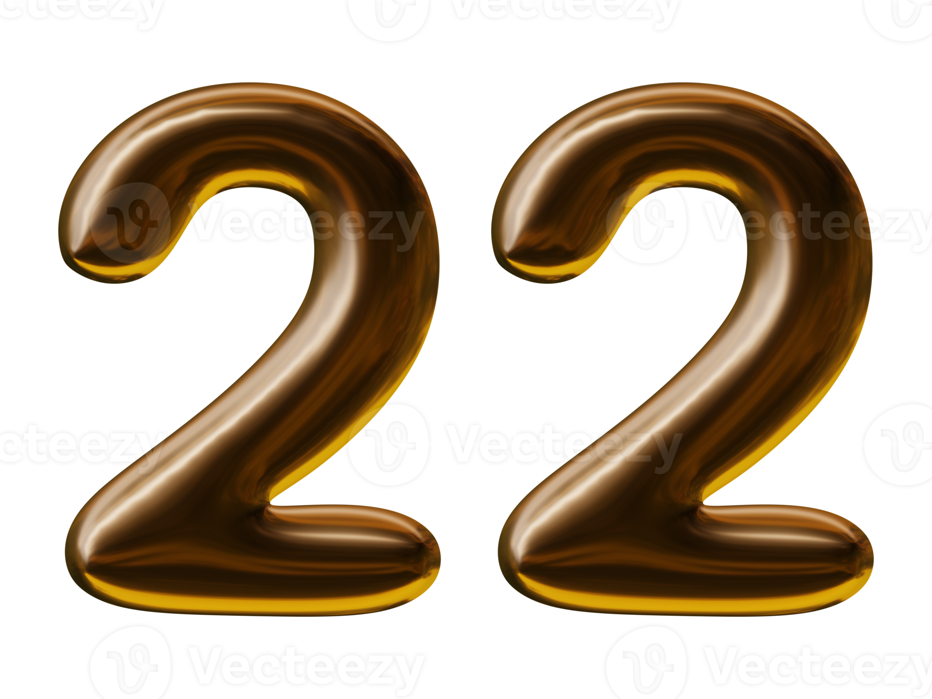 Number 22 design in 3d render 19552742 PNG