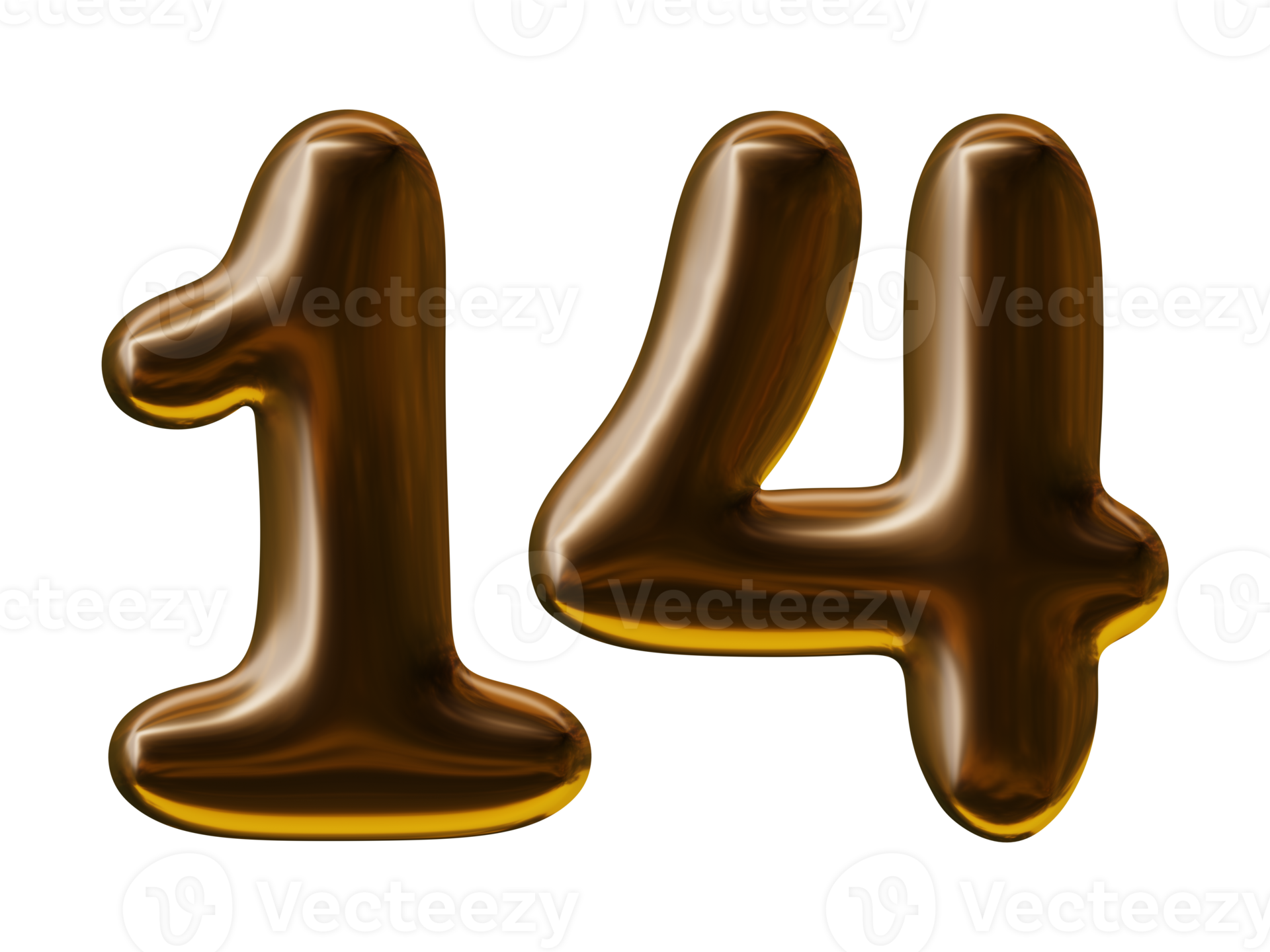 Number 14 design in 3d render 19552752 PNG