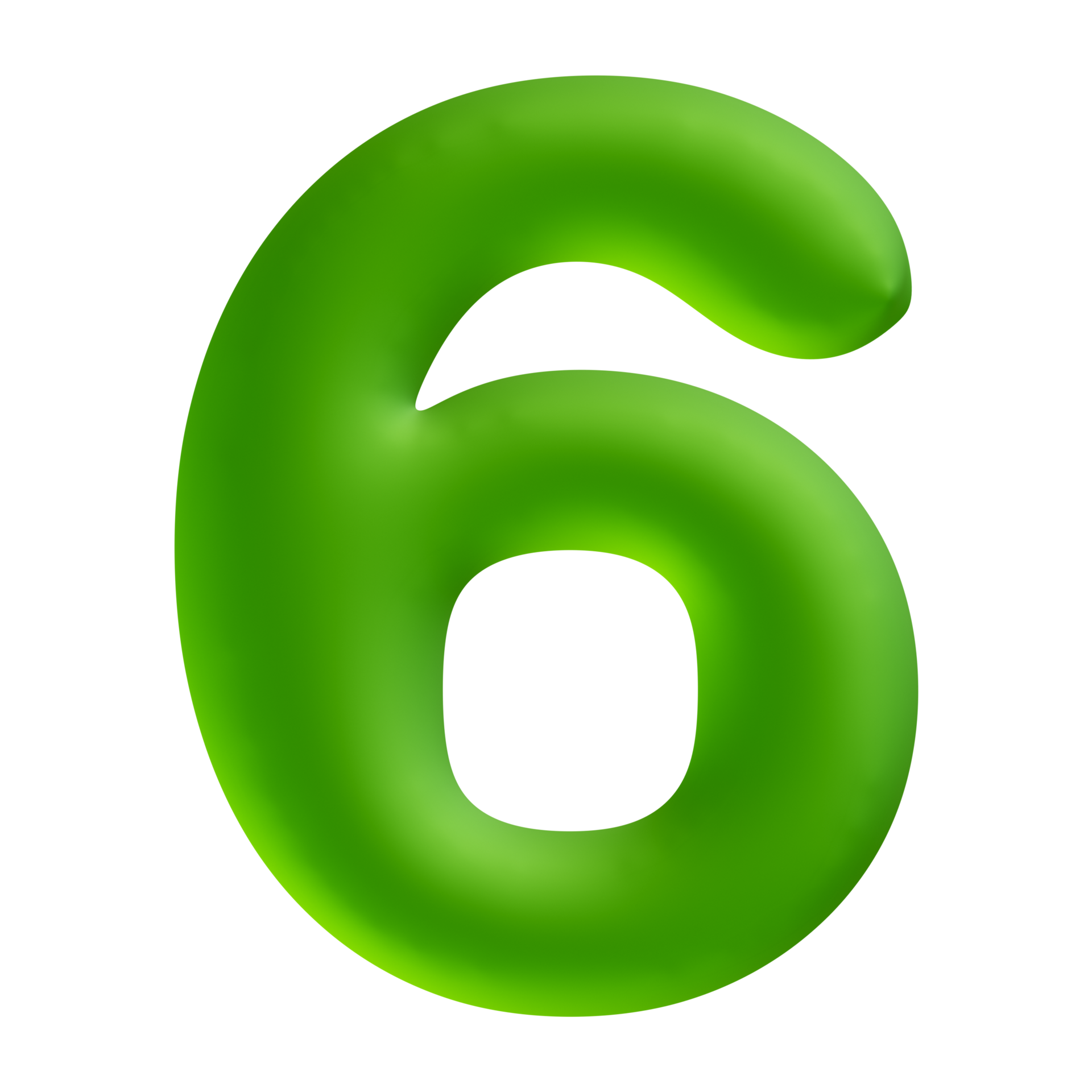 número 6 verde render 3d 19552778 PNG