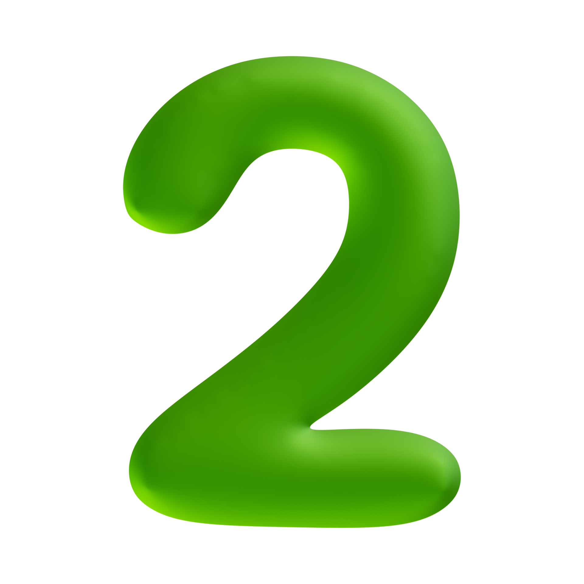 Number 2 Green 3D Render 19552779 PNG