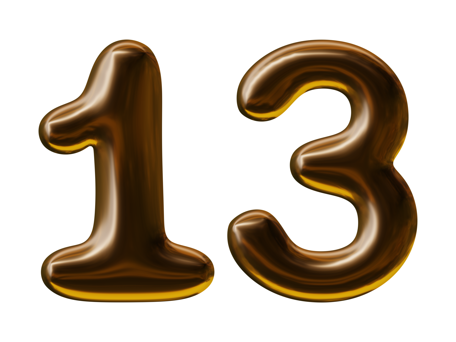 Number 13 design in 3d render 19552796 PNG