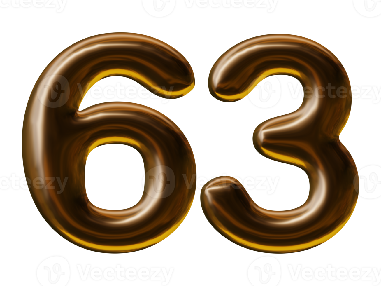 Number 63 design in 3d render 19552806 PNG