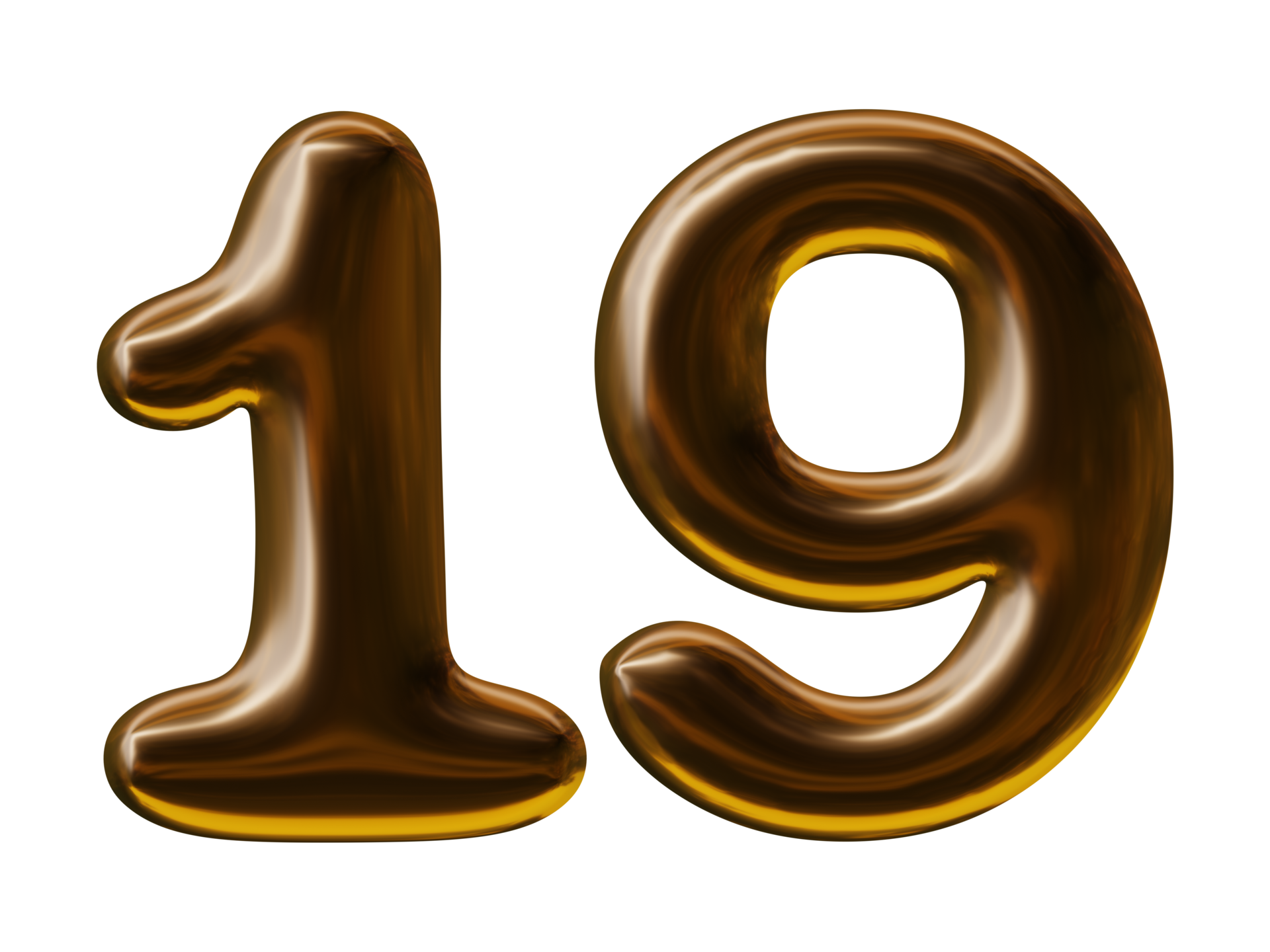 Number 19 design in 3d render 19552854 PNG