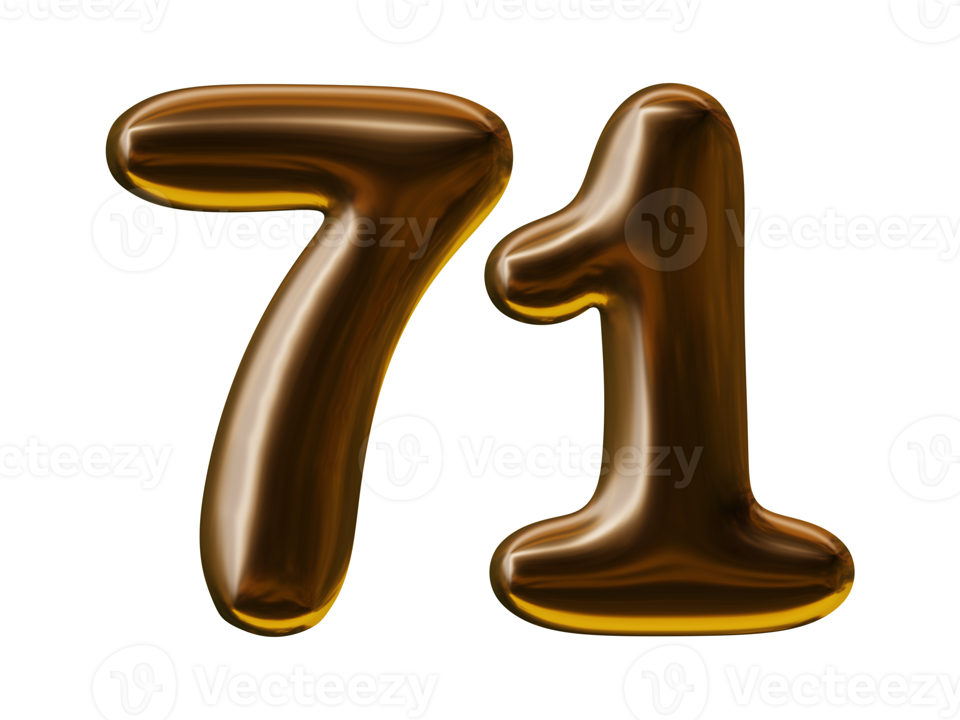 Number 71 Design In 3d Render 19552857 Png