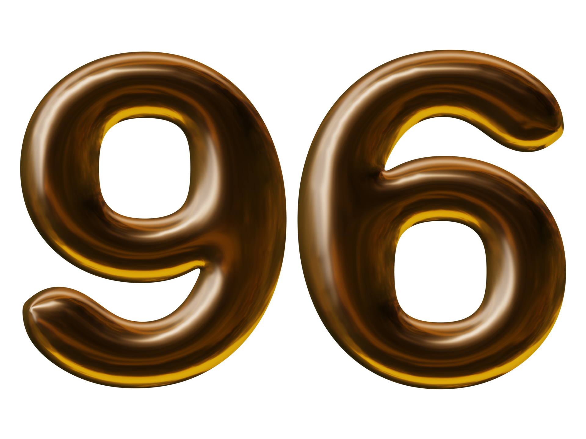 Number 96 design in 3d render 19552861 PNG