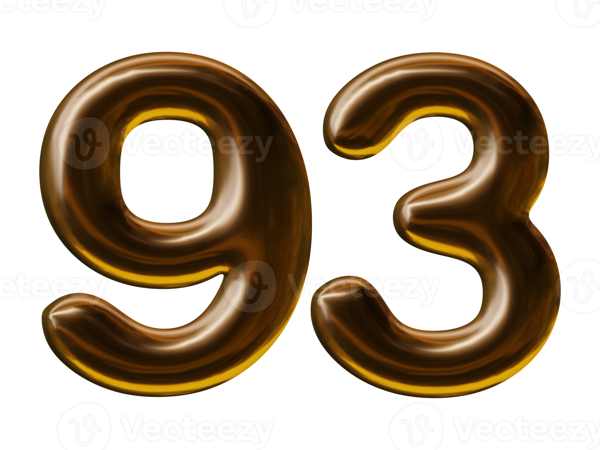 Number 93 design in 3d render 19552880 PNG