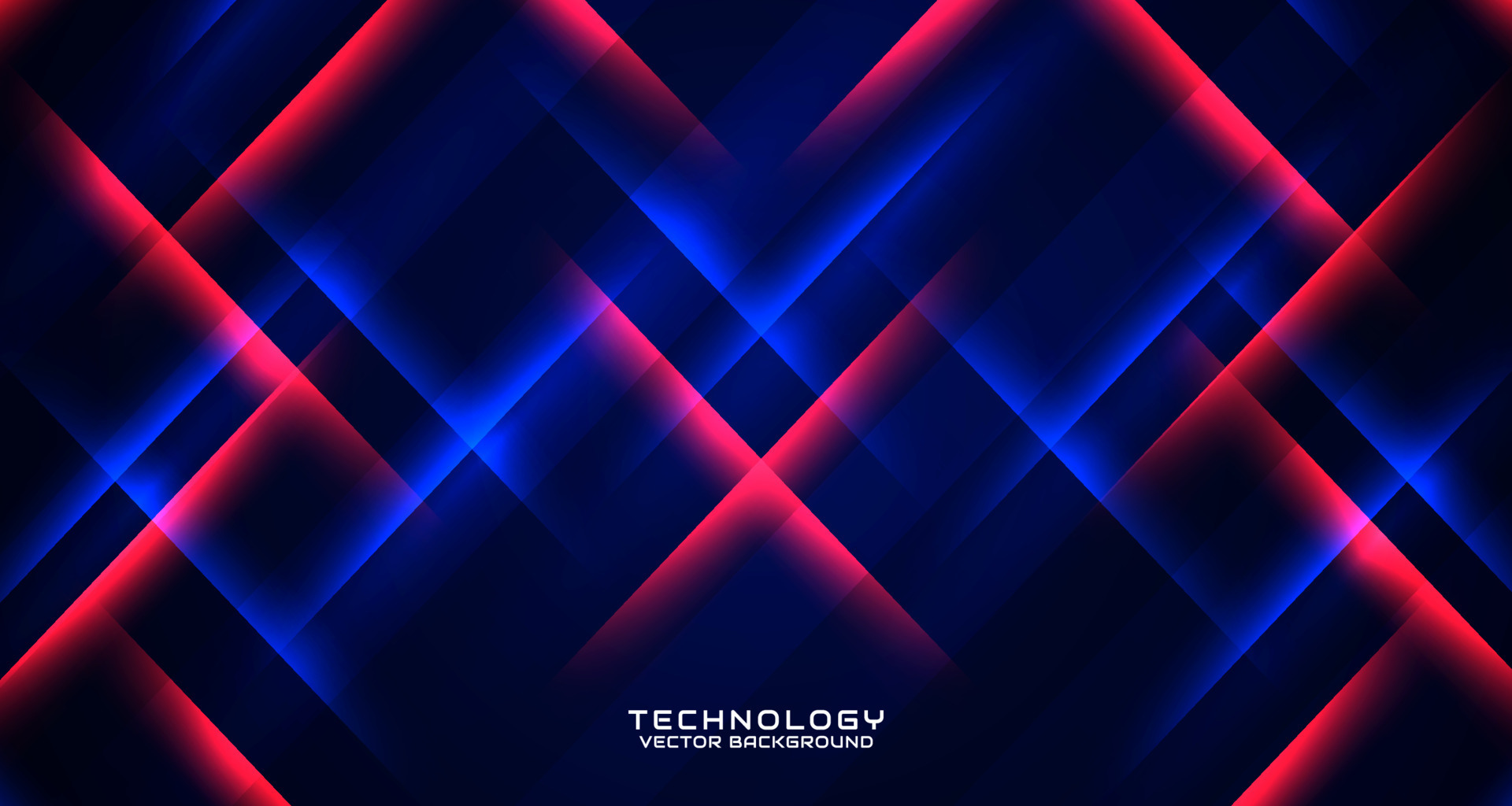 3d Red Blue Techno Abstract Background Overlap Layer On Dark Space With
