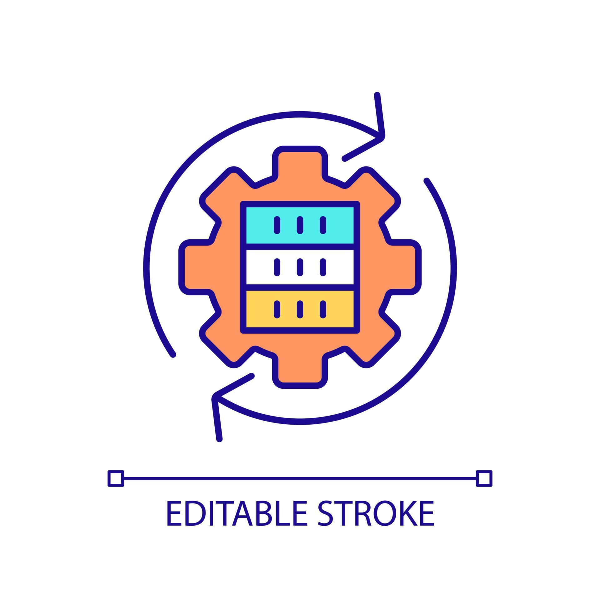 Update of digital data storage RGB color icon. Datacenter settings ...