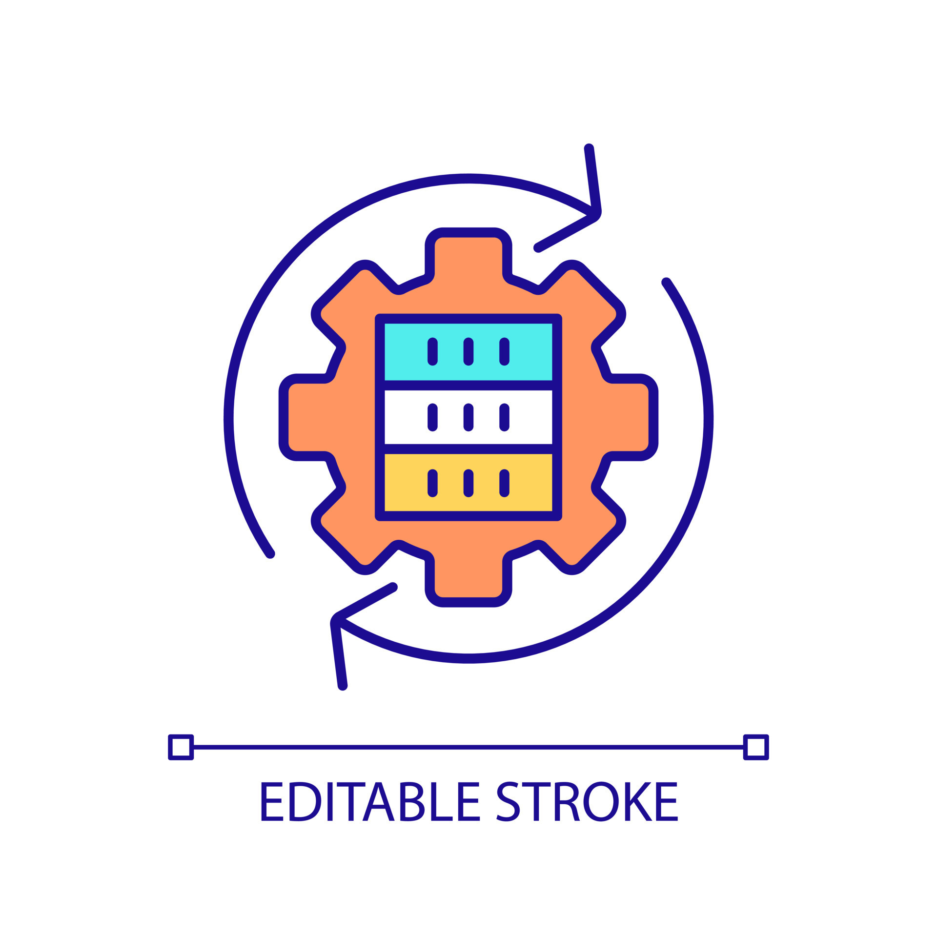 Update Of Digital Data Storage Rgb Color Icon Datacenter Settings Upgrade Information And