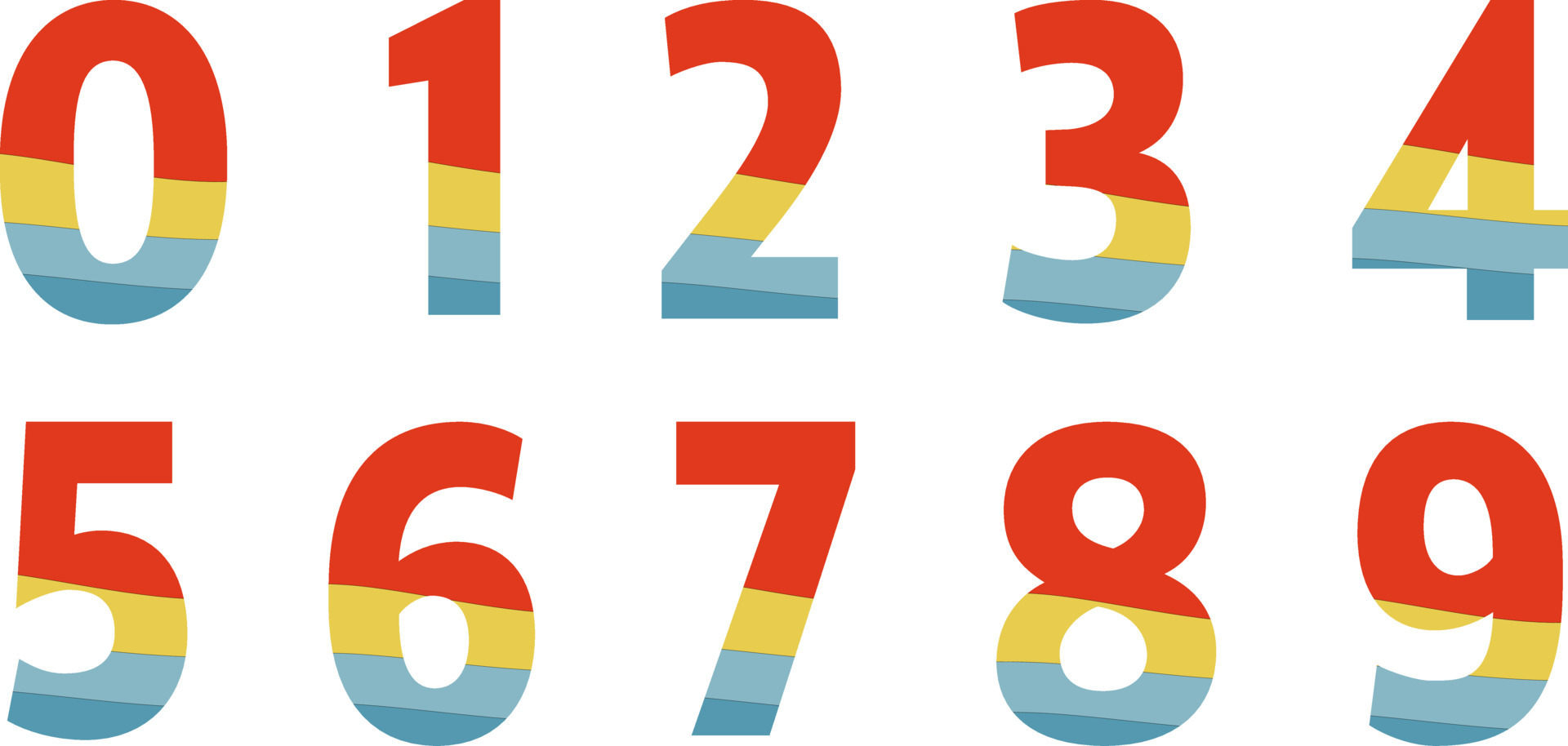 wave curve numerals. Creative numeral. Geometric design. colorful icon ... wave curve numerals. Creative numeral. Geometric design. colorful icon ...