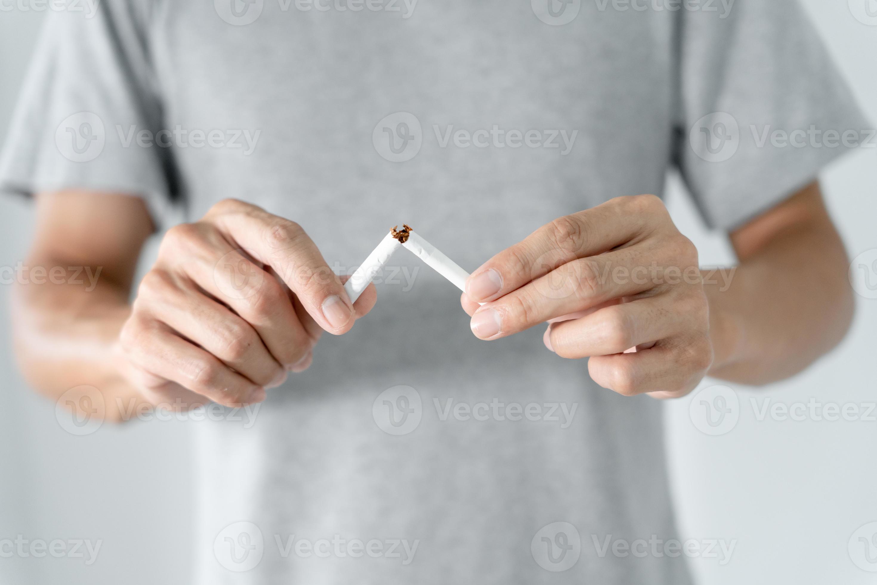 No Smoking Man Stop Smoke Refuse Reject Break Take Cigarette Say No Quit Smoking For