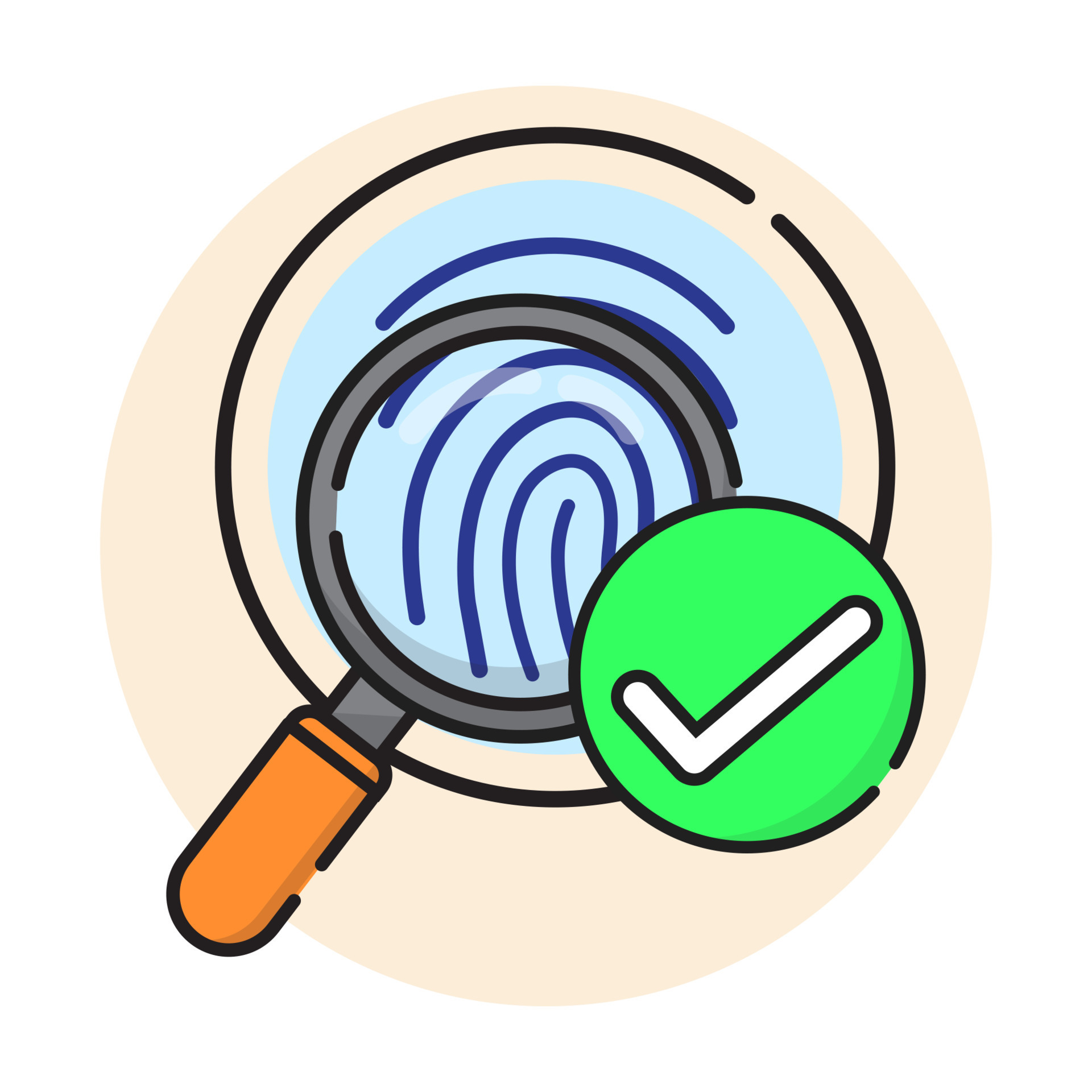 Fingerprint Scanning Identity Verification User Authorization Security System Concept A
