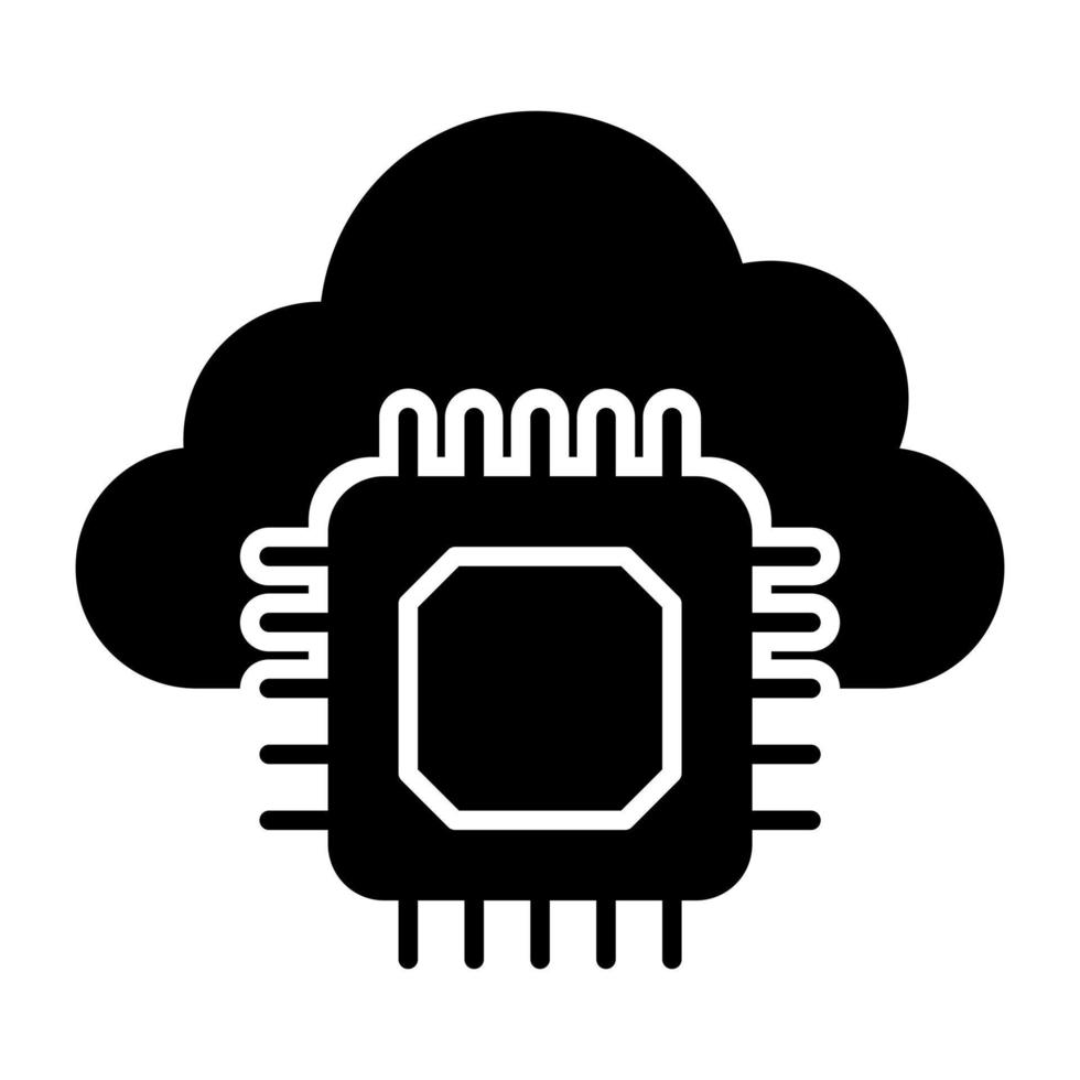 Conceptual solid design icon of cloud processor 19572391 Vector Art at ...
