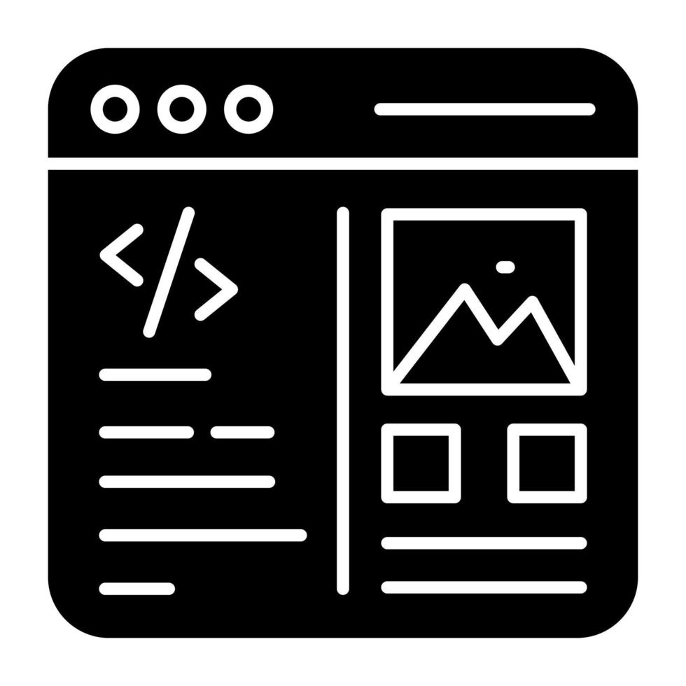 Solid Design Icon Of Web Coding 19572603 Vector Art At Vecteezy