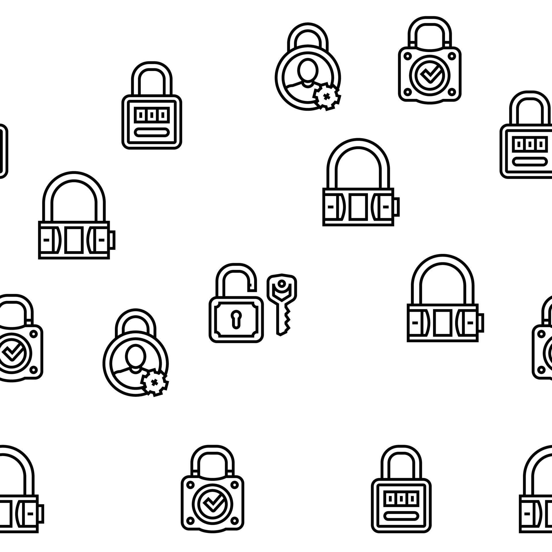 Padlock Lock Safe Password Key Vector Seamless Pattern 19574423 Vector Art At Vecteezy