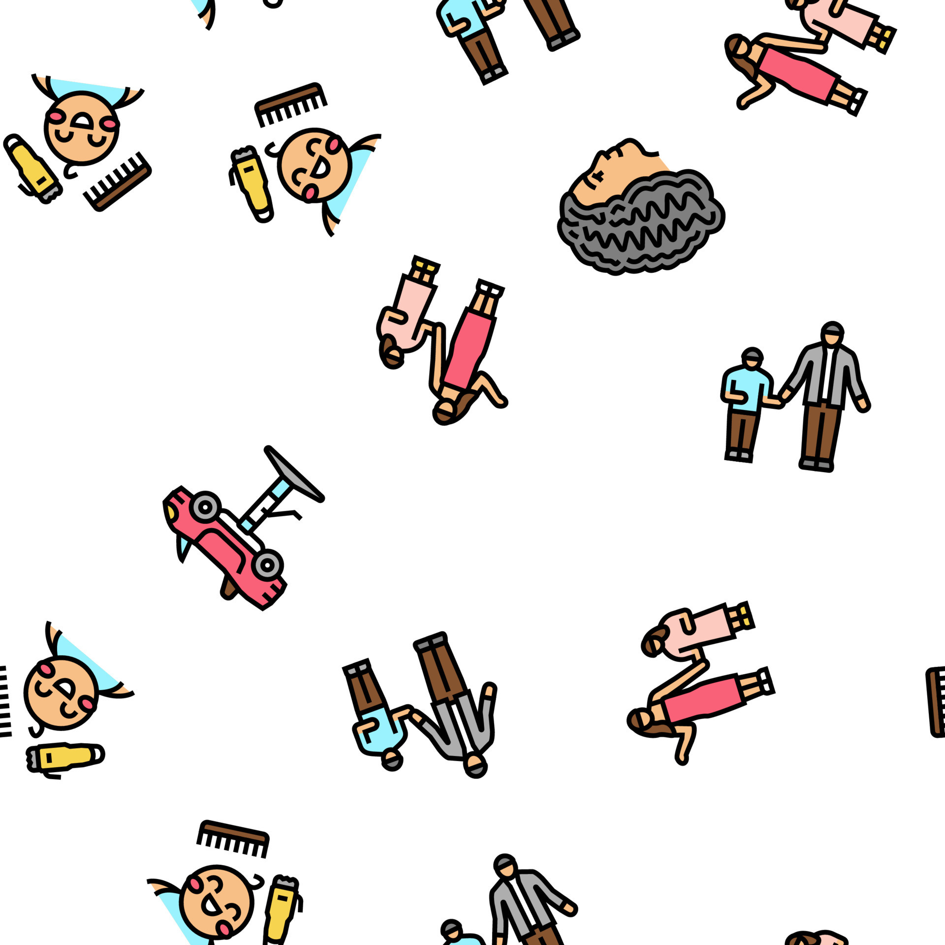 Children Haircut Salon Service vector seamless pattern 19576184 Vector ... Children Haircut Salon Service vector seamless pattern 19576184 Vector ...