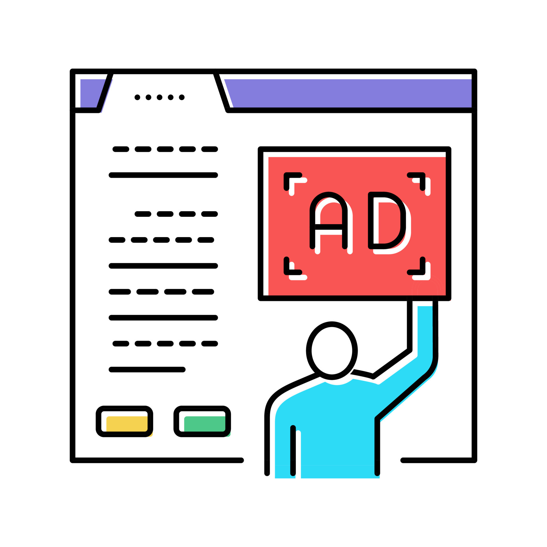 algorithmic ad placement publisher color icon vector illustratio ... algorithmic ad placement publisher color icon vector illustratio ...