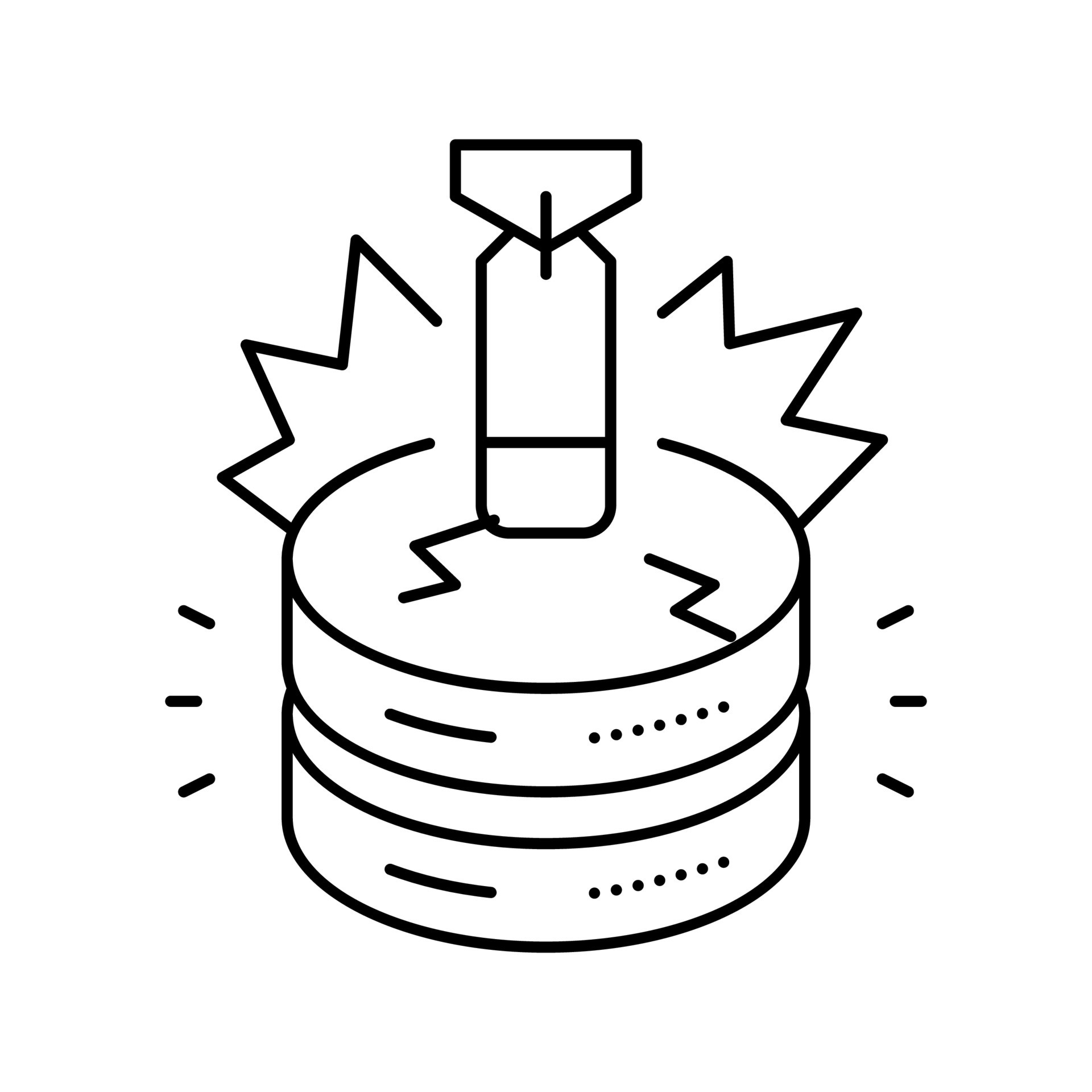 Attack Database Line Icon Vector Illustration 19579567 Vector Art At