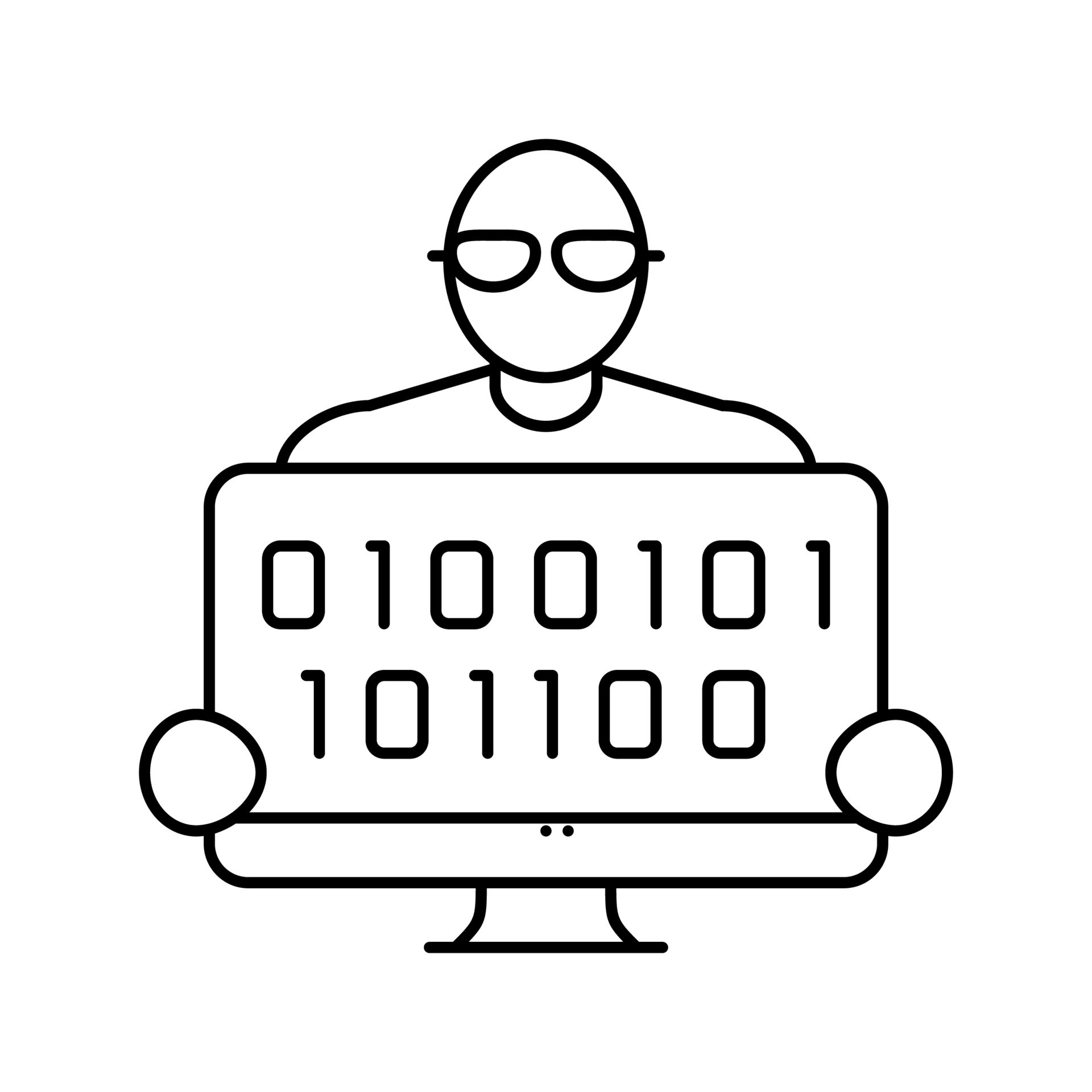 Coder Programmer Business Line Icon Vector Illustration 19579571 Vector