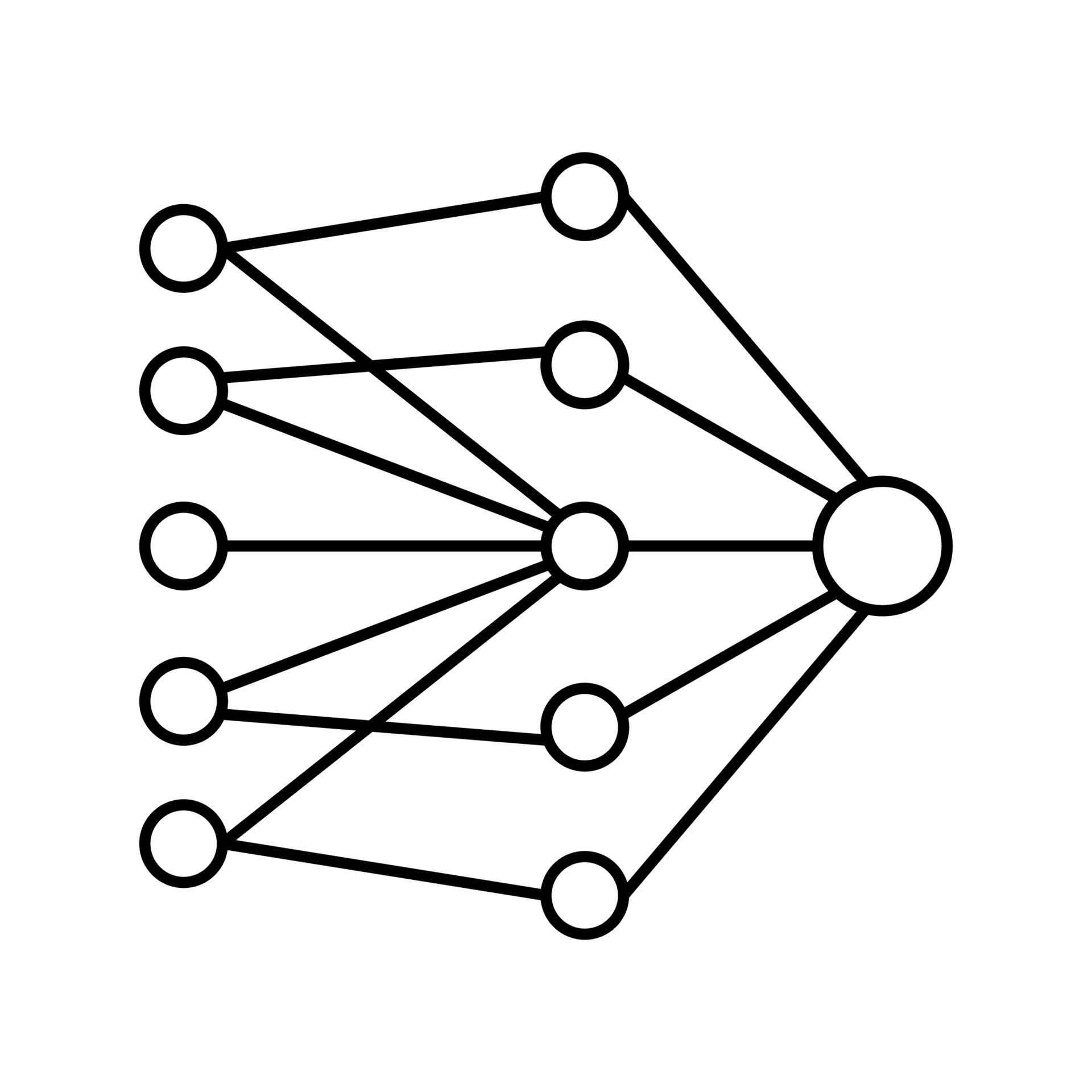 Single Layer Neural Network Line Icon Vector Illustration 19580141