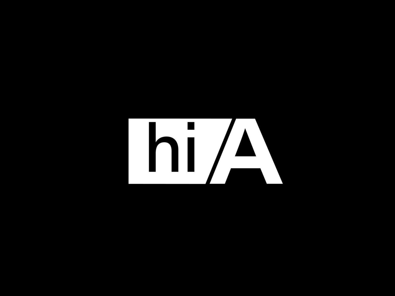 hia logotipo y diseño gráfico arte vectorial, iconos aislados en fondo negro 19585937 Vector en ...