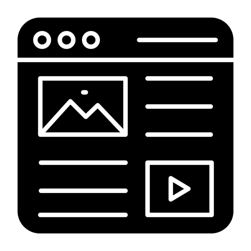 Filled design icon of web content 19589826 Vector Art at Vecteezy