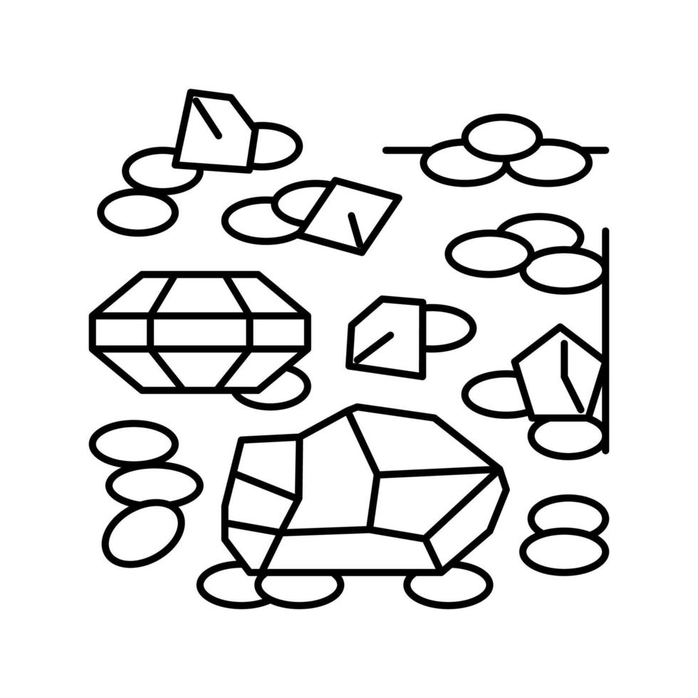 Gem Stone Line Icon Vector Illustration 19590890 Vector Art At Vecteezy
