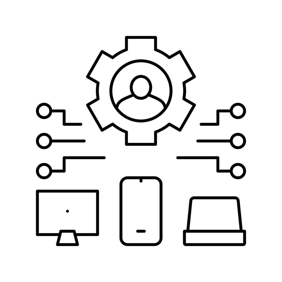 conexión de dispositivos de usuario ugc línea icono vector ilustración ... conexión de dispositivos de usuario ugc línea icono vector ilustración ...