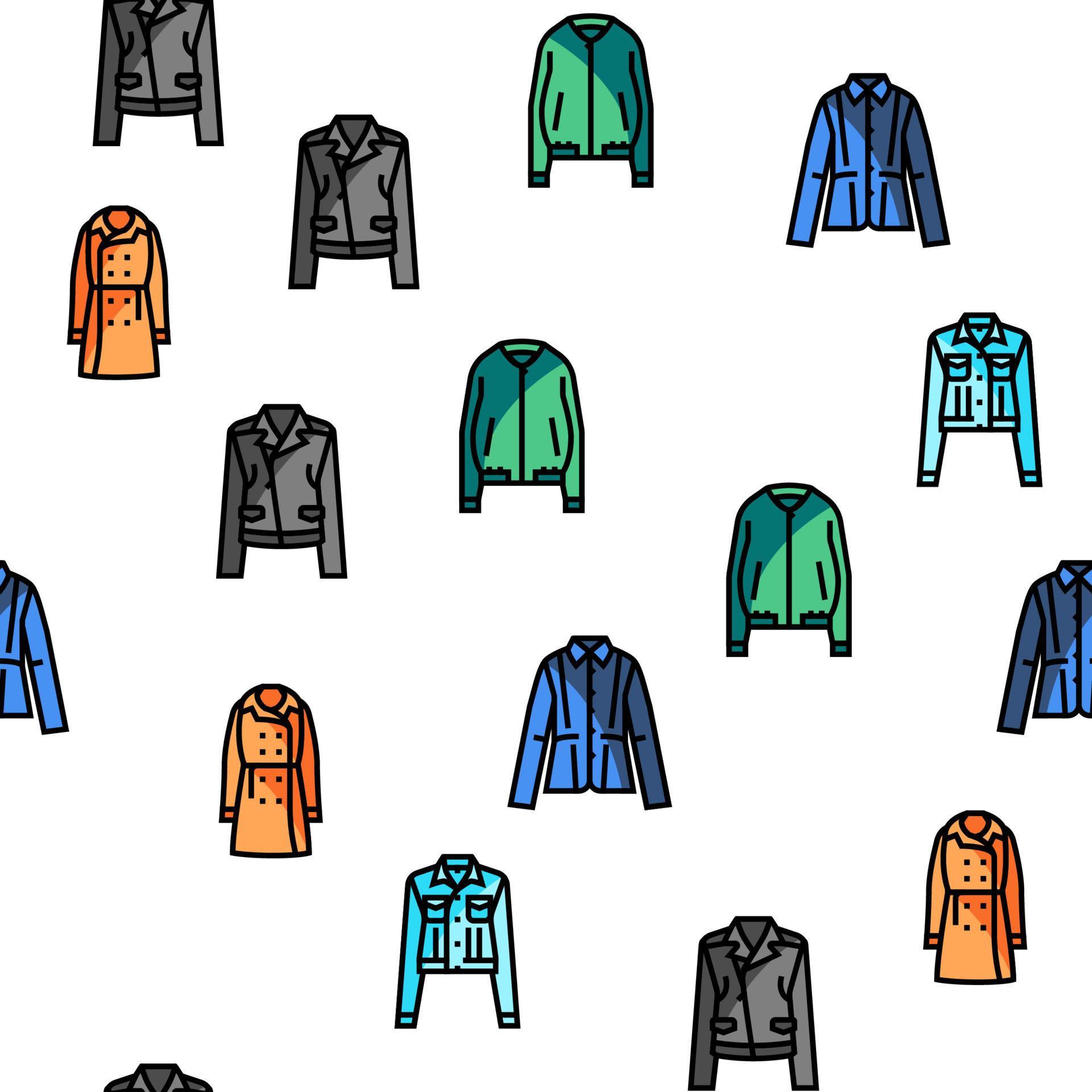 Outerwear Female Clothes Girl Vector Seamless Pattern 19592741 Vector