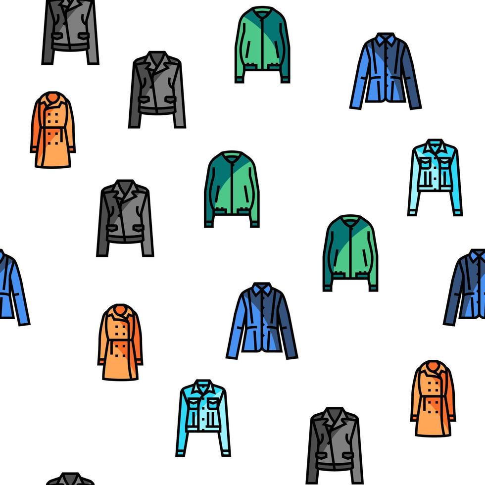 Outerwear Female Clothes Girl Vector Seamless Pattern 19592741 Vector