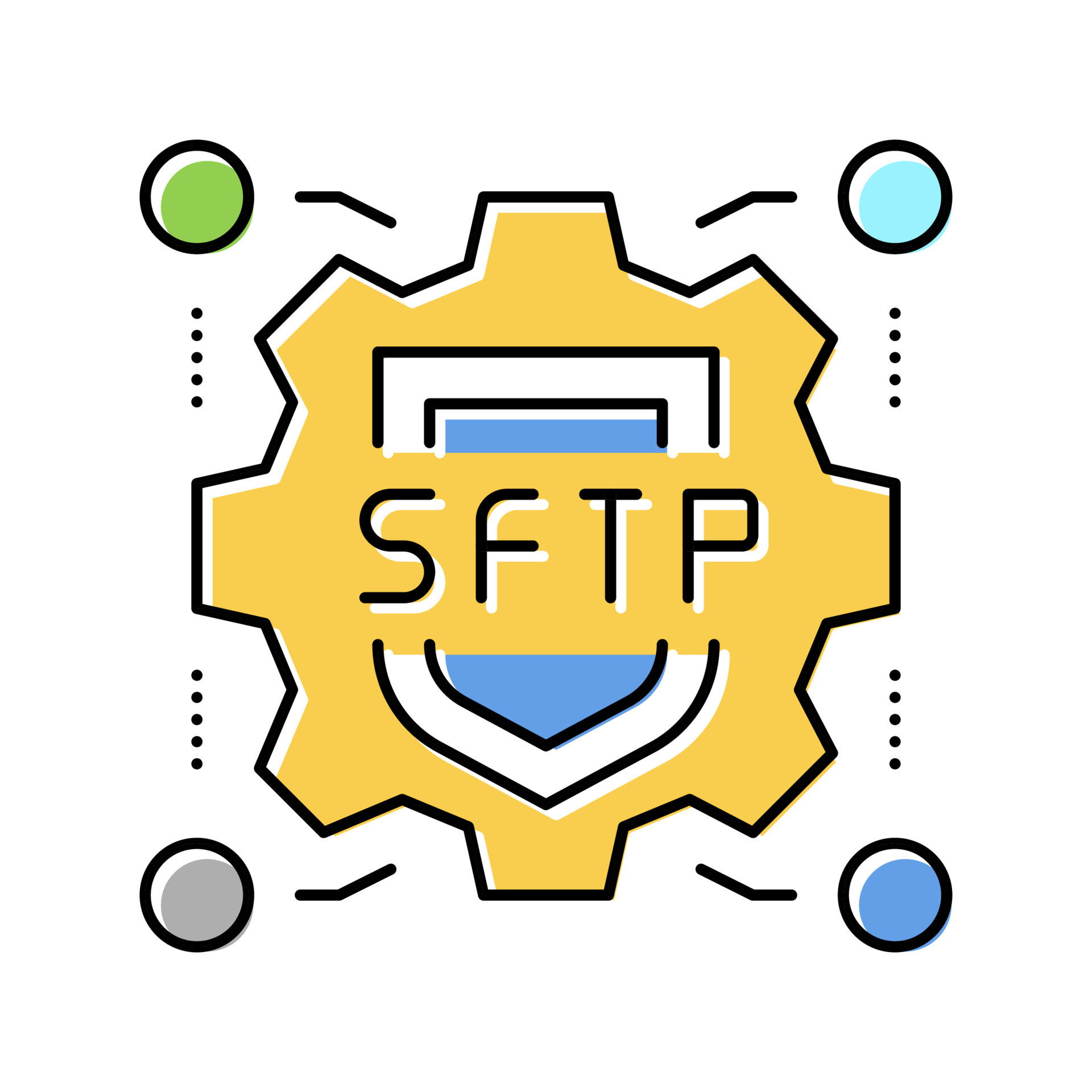 Sftp Label Color Icon Vector Illustration Sign 19592790 Vector Art At Vecteezy