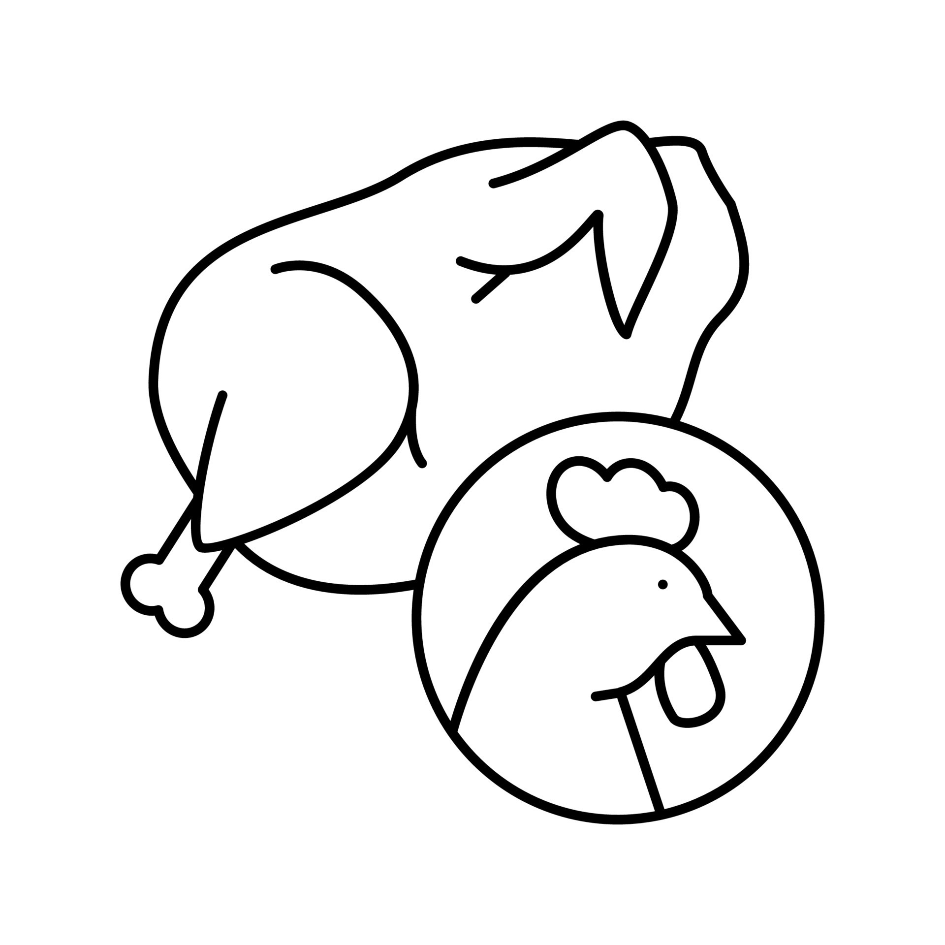Chicken Meat Carcass Line Icon Vector Illustration 19592827 Vector Art At Vecteezy