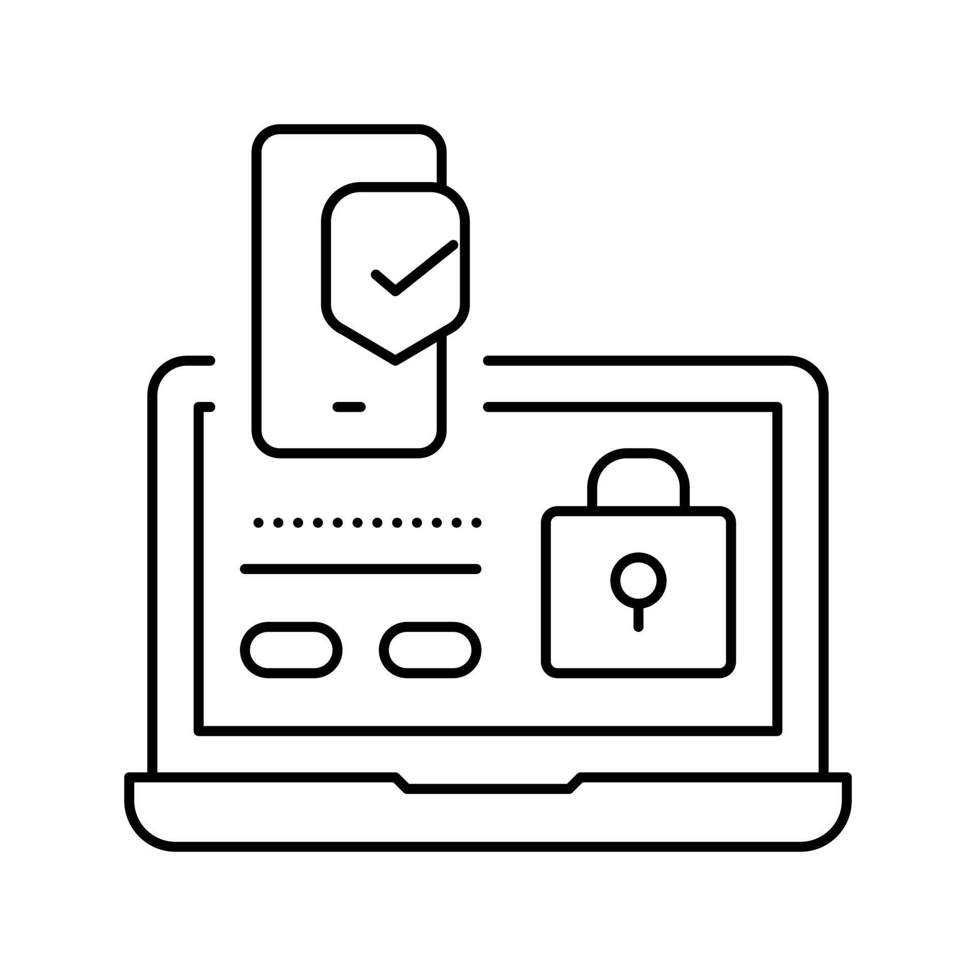 Two Step Authentication Line Icon Vector Illustration 19595285 Vector