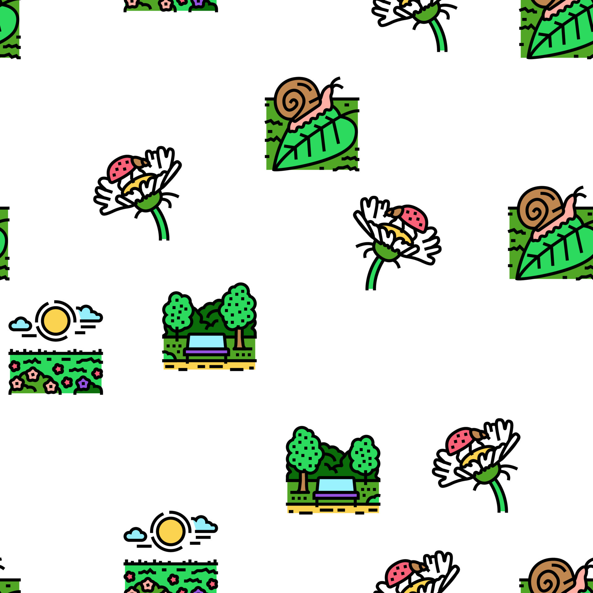 spring season flower nature vector seamless pattern 19596288 Vector Art ...