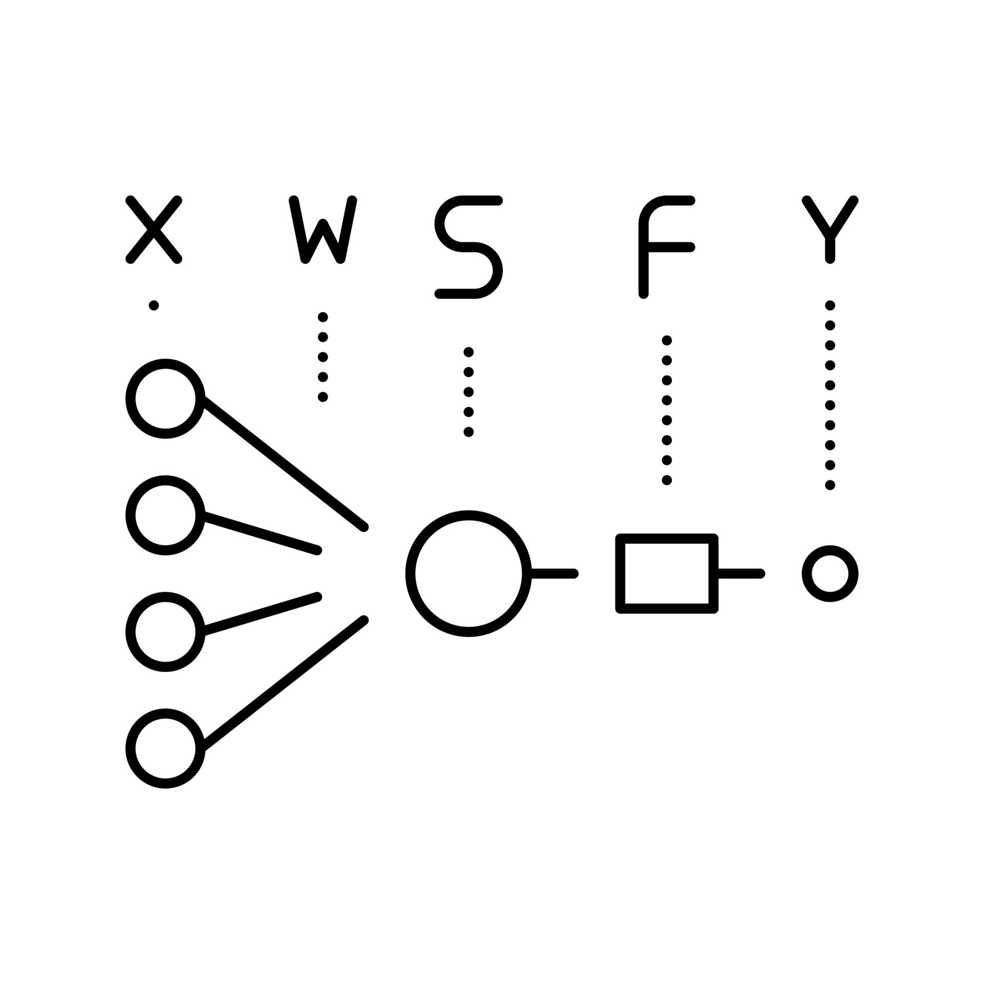 Mathematical Model Neural Network Line Icon Vector Illustration