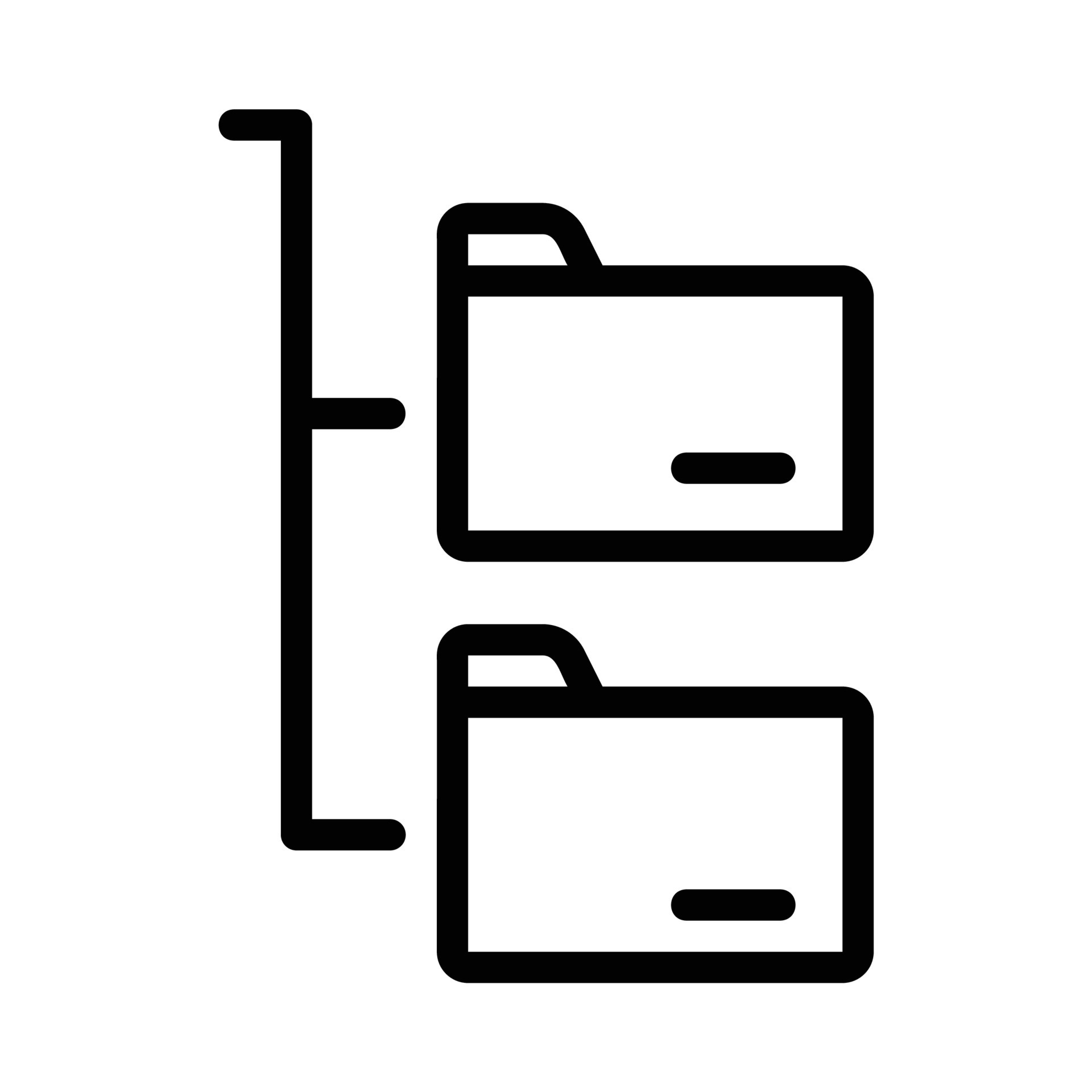 Folder chart structure icons for organizing and grouping data storage ...