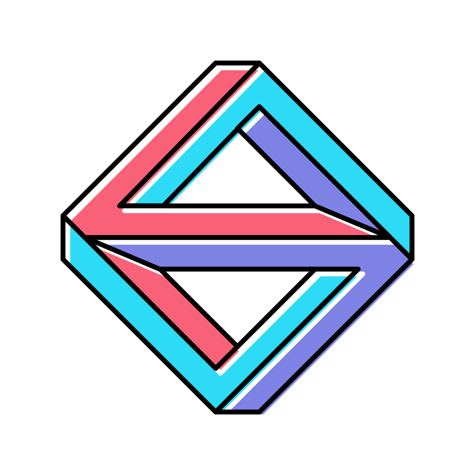 3d Impossible Geometric Shape Color Icon Vector Illustration 19598461
