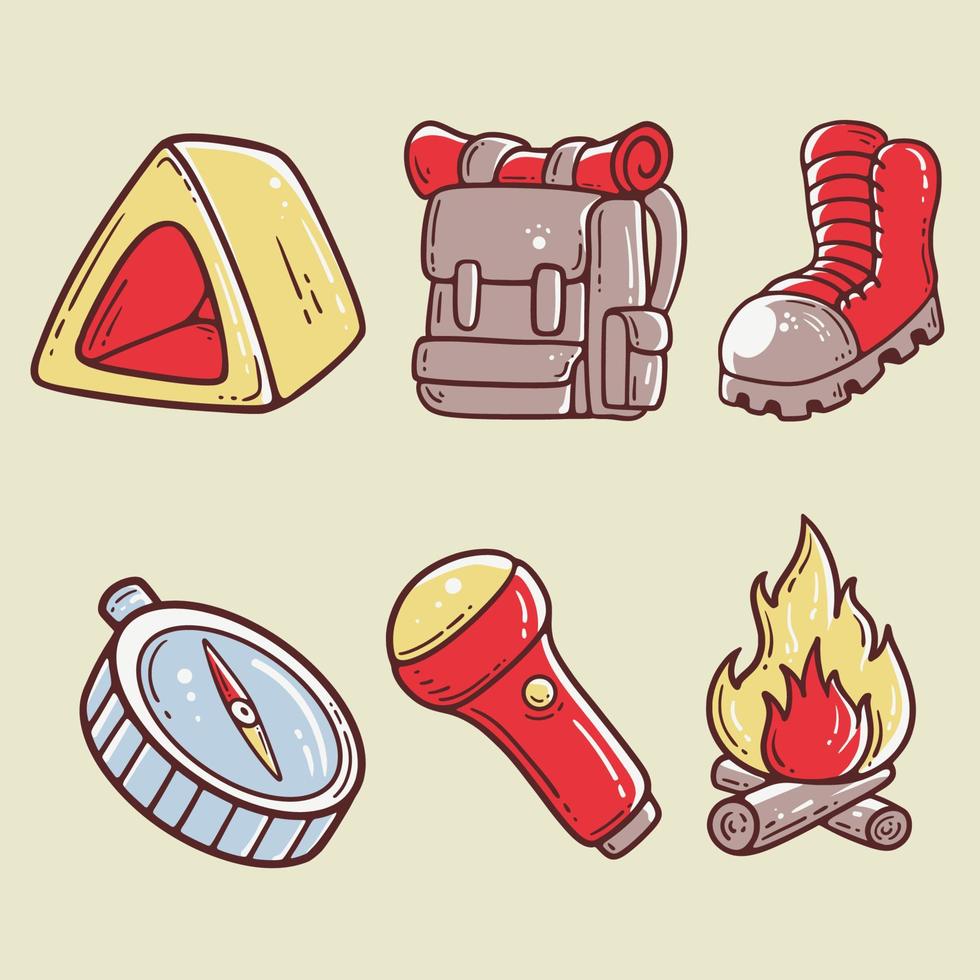 Handrawn Doodle Icon With Camping Theme 19599677 Vector Art at Vecteezy