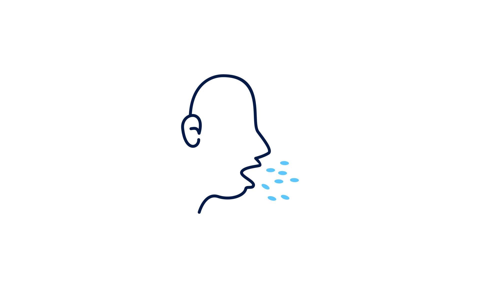 Allergy Symptoms Line Icon Infectious Diseases Colds Flu Cough Logo