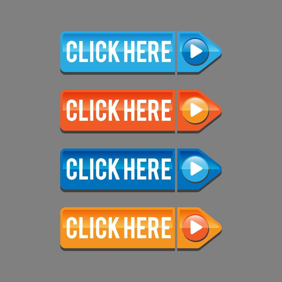 Click here vector buttons collection. Internet clicking button icons ... Click here vector buttons collection. Internet clicking button icons ...