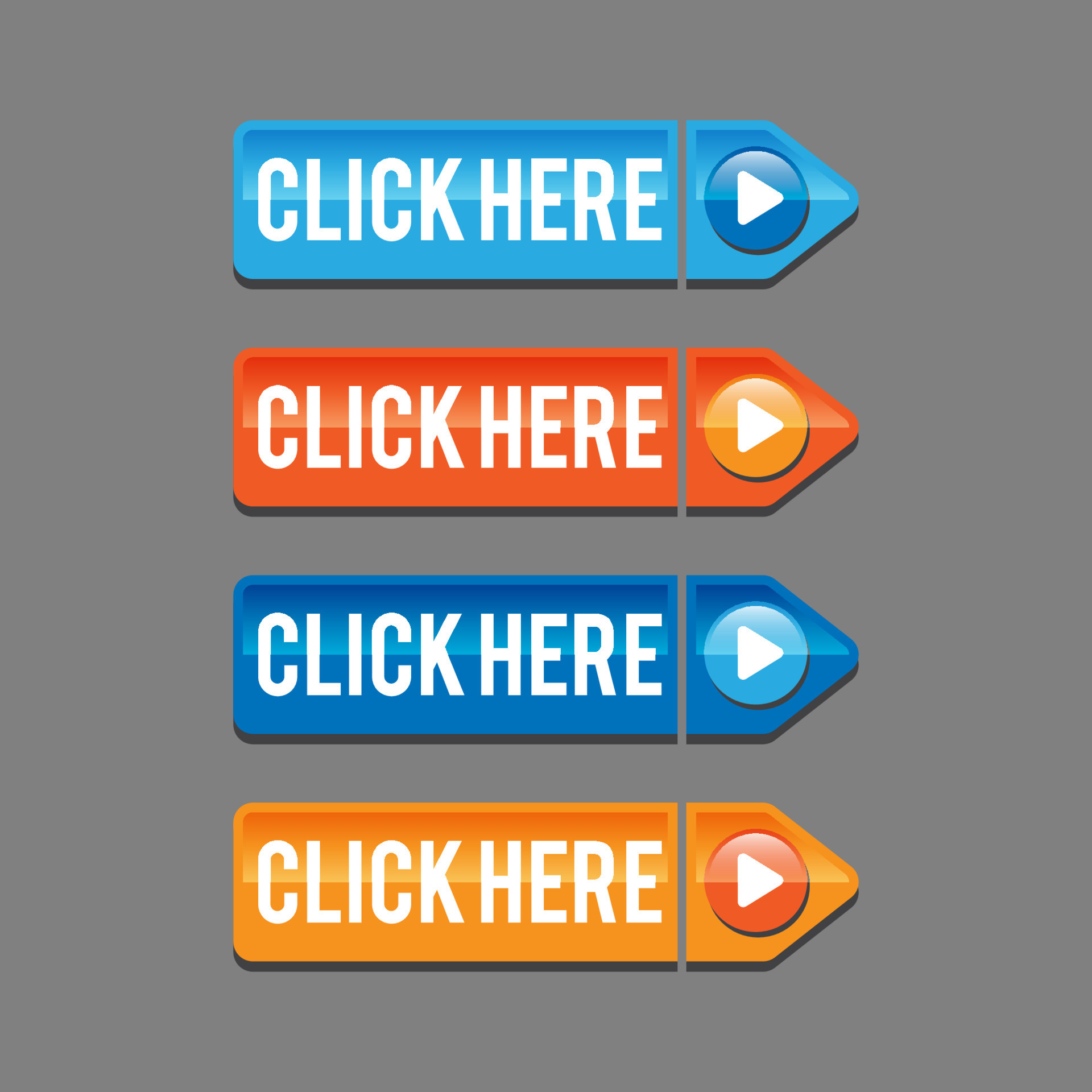 Click here vector buttons collection. Internet clicking button icons ... Click here vector buttons collection. Internet clicking button icons ...
