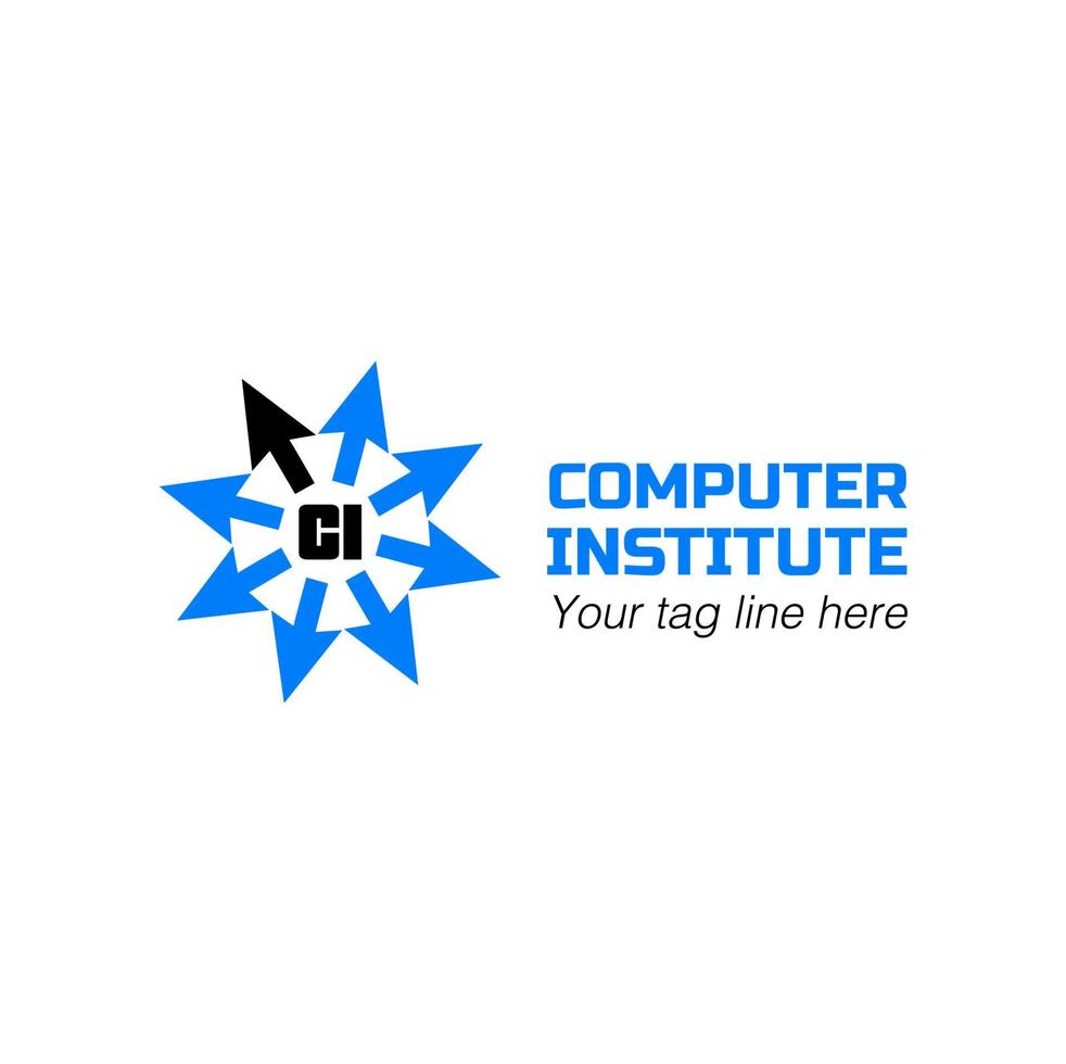 Computer Institute logo with computer arrow icon. 19603474 Vector Art ... Computer Institute logo with computer arrow icon. 19603474 Vector Art ...