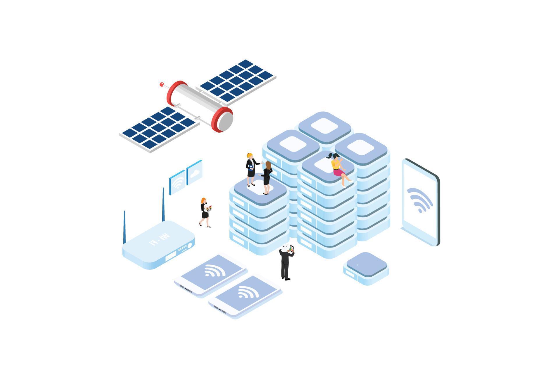 Modern Isometric Network Server Illustration Web Banners Suitable For Diagrams Infographics