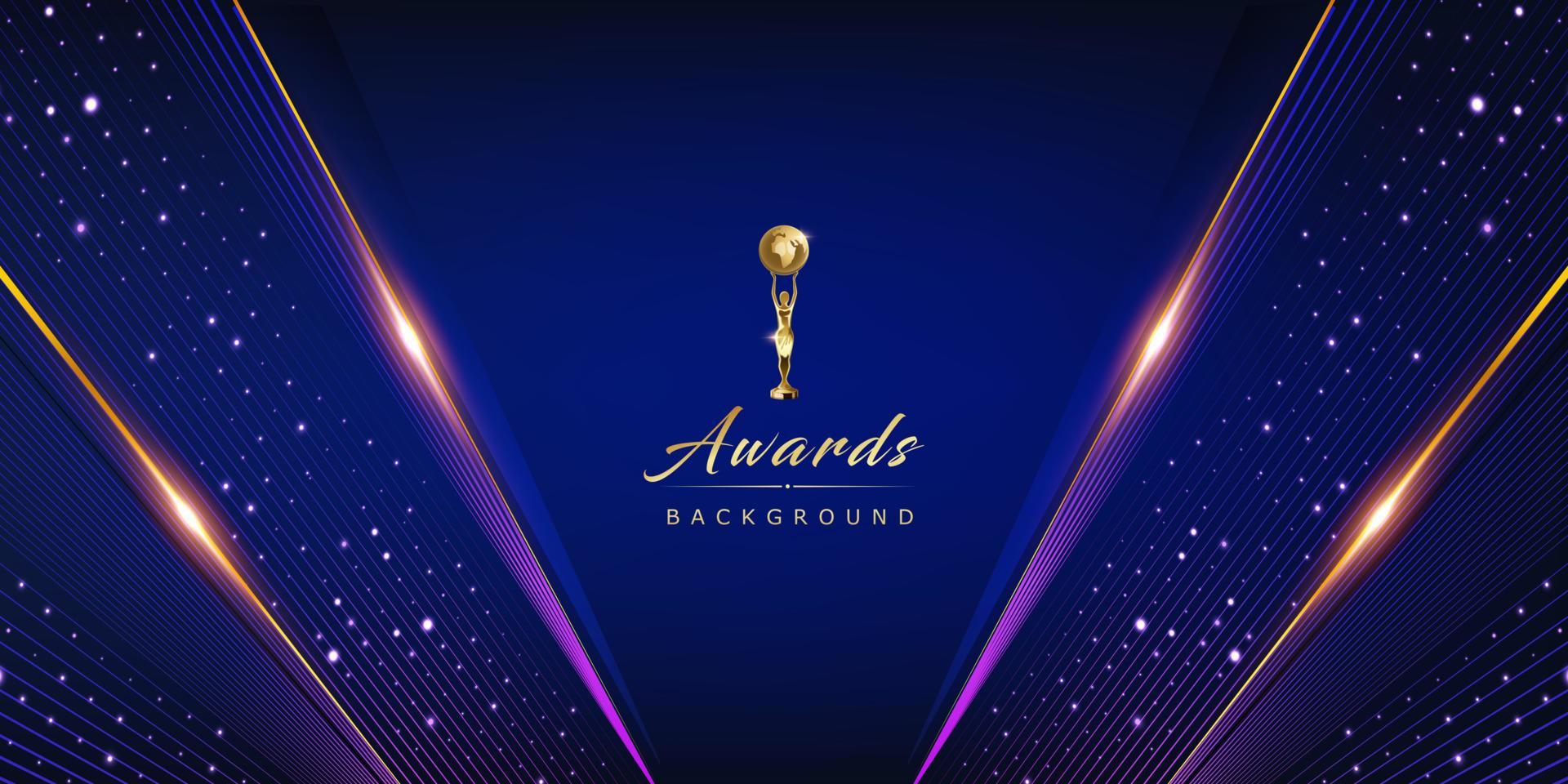 Dark Blue Golden Royal Awards Graphics Background. Lines Dotted Shimmer Elegant Shine Modern ...