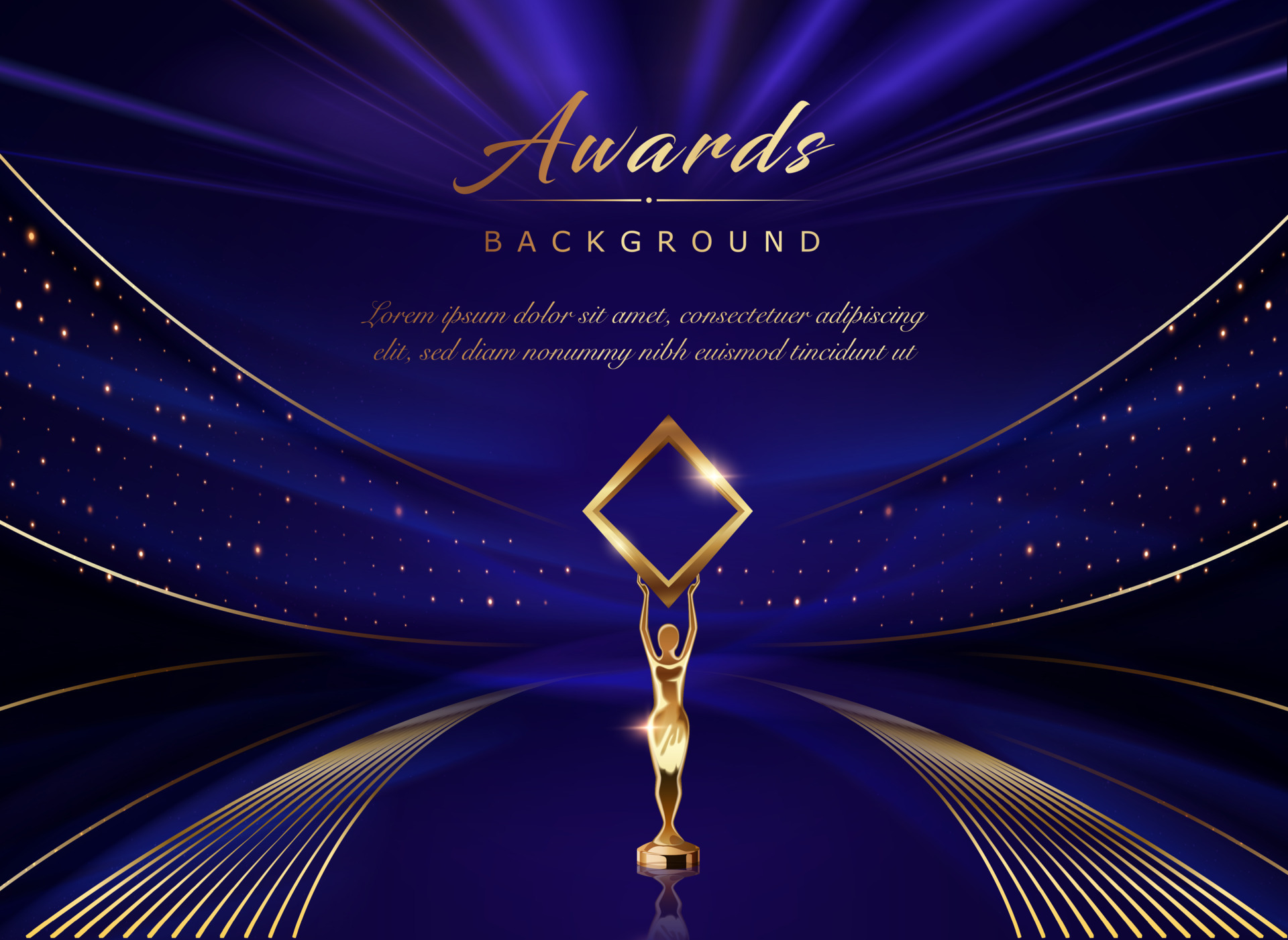 Blue Golden Stage Award Background. Trophy on Luxury Background. Modern ... Blue Golden Stage Award Background. Trophy on Luxury Background. Modern ...