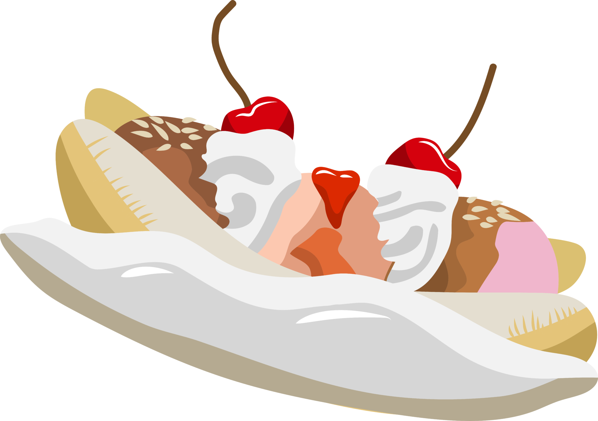 Banana Split Png Graphic Clipart Design 19607079 Png